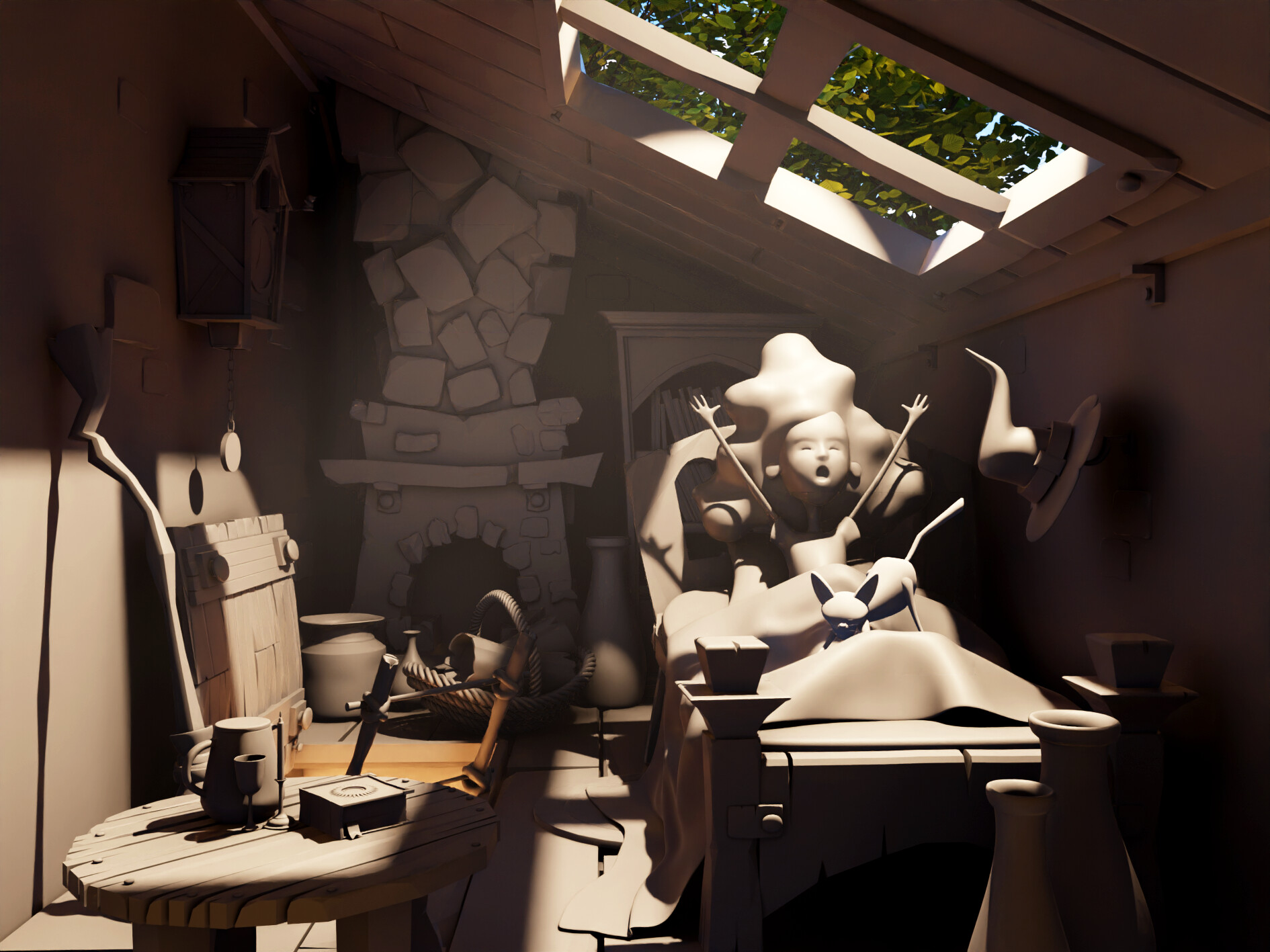 ArtStation - Fantasy Roof Room