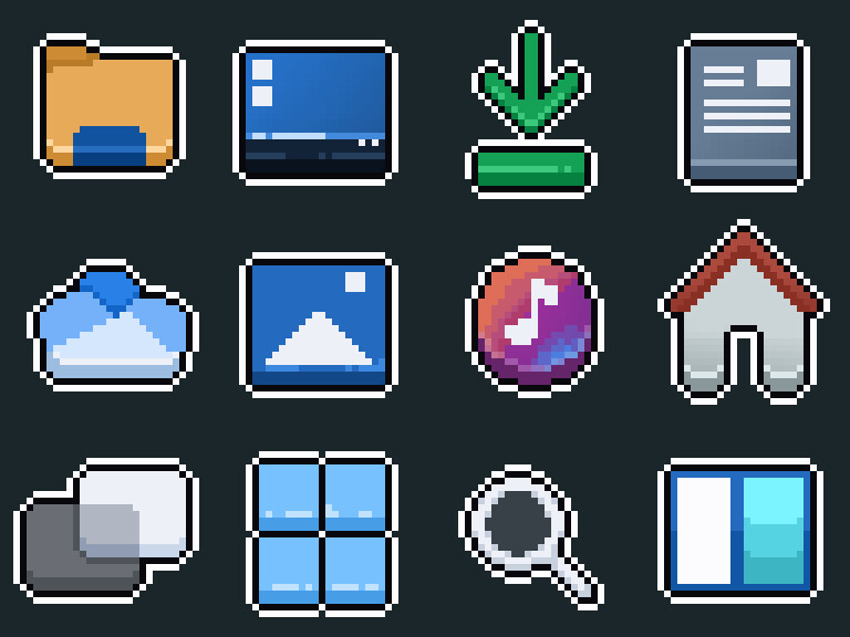 ArtStation - Pixel Art - Win 11 Icons