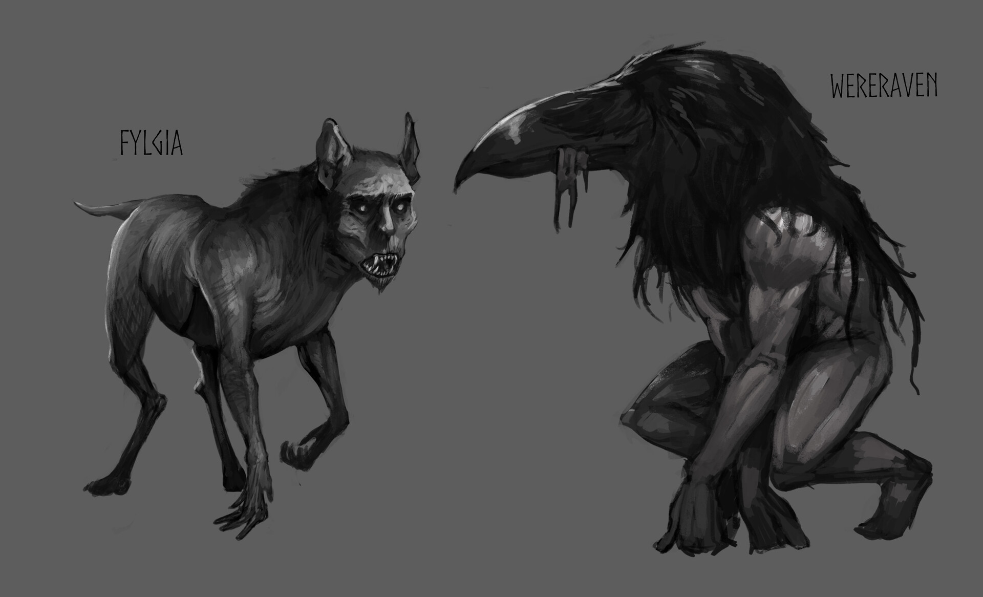 ArtStation - Fylgia & Wereraven -- for Hellweaver