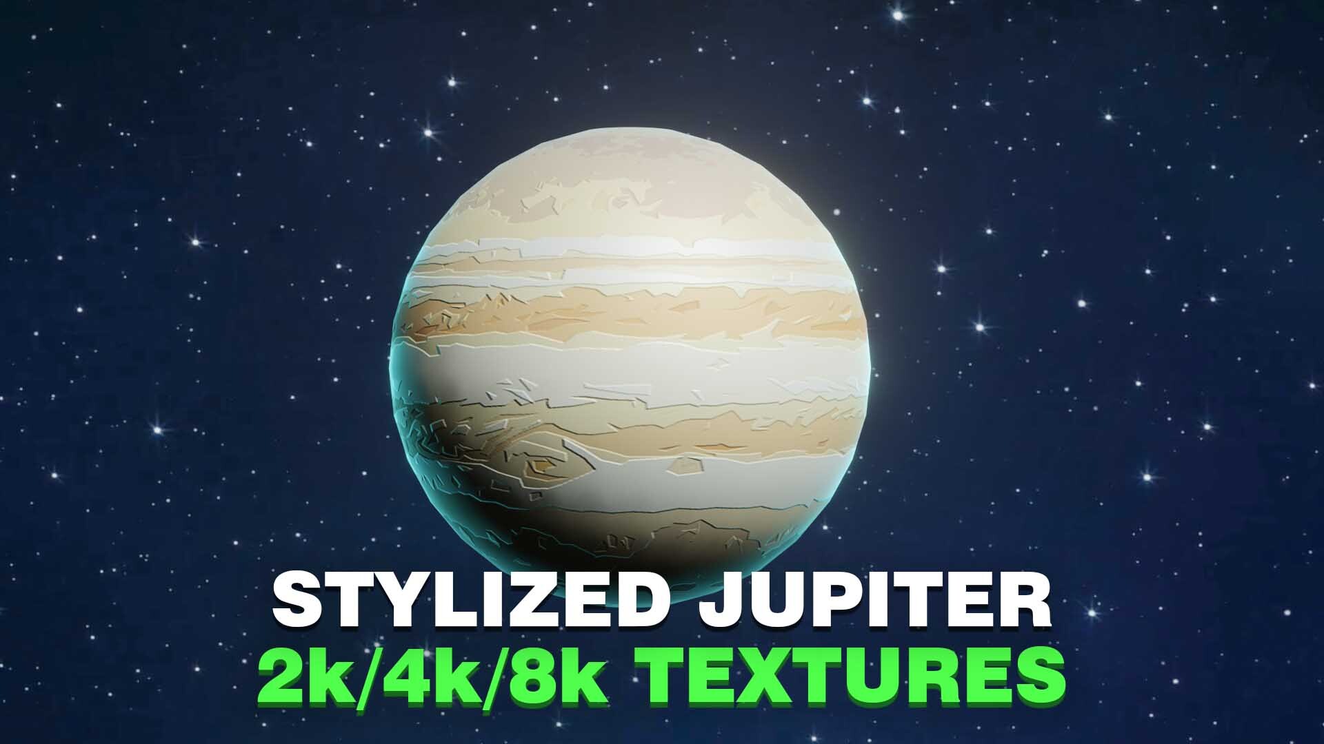 ArtStation - Stylized Planet Jupiter 3D Model 2k/4k/8k Textures