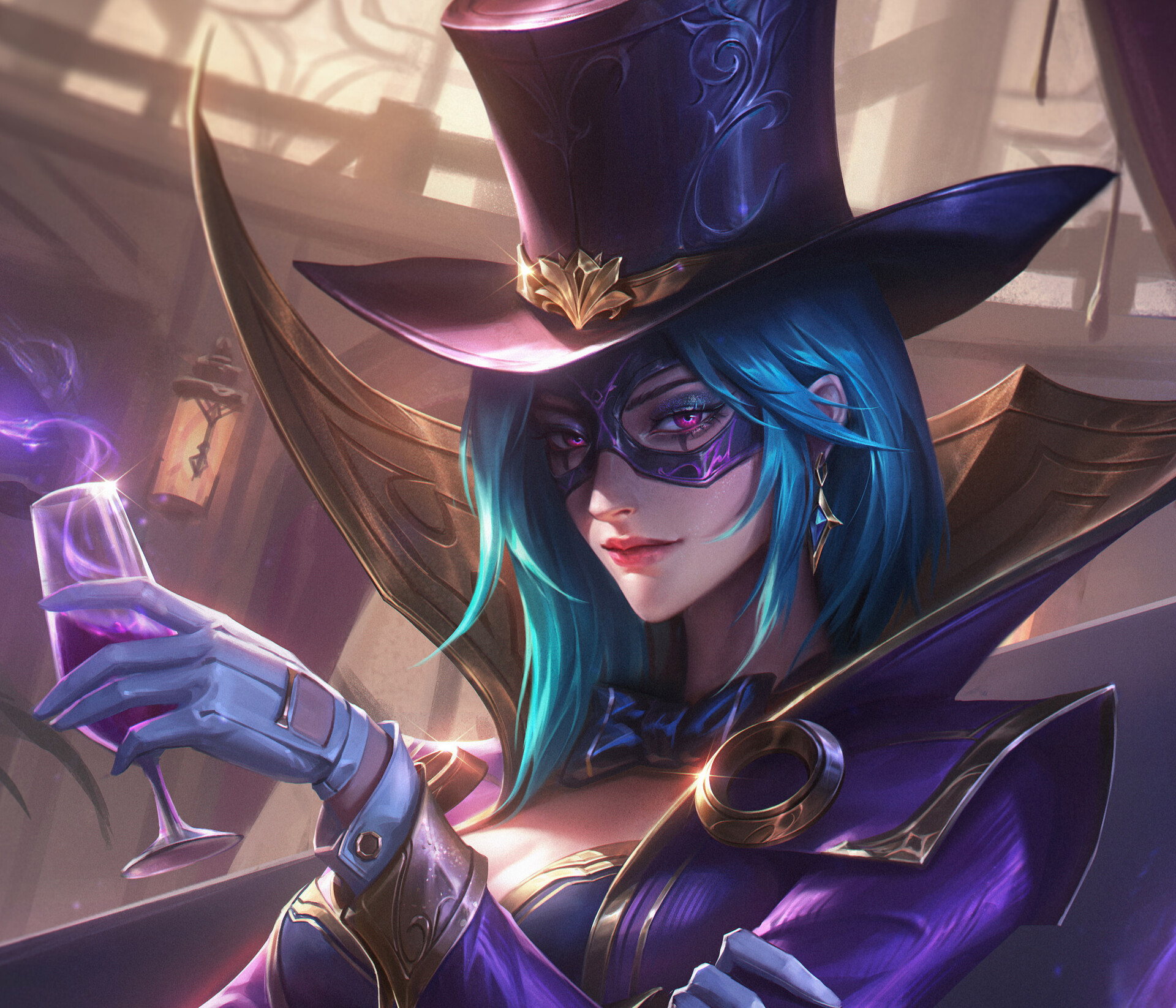 ArtStation - 社会名流 乐芙兰 毒花之“马樱丹” Prestigious LeBlanc 国服臻彩插画