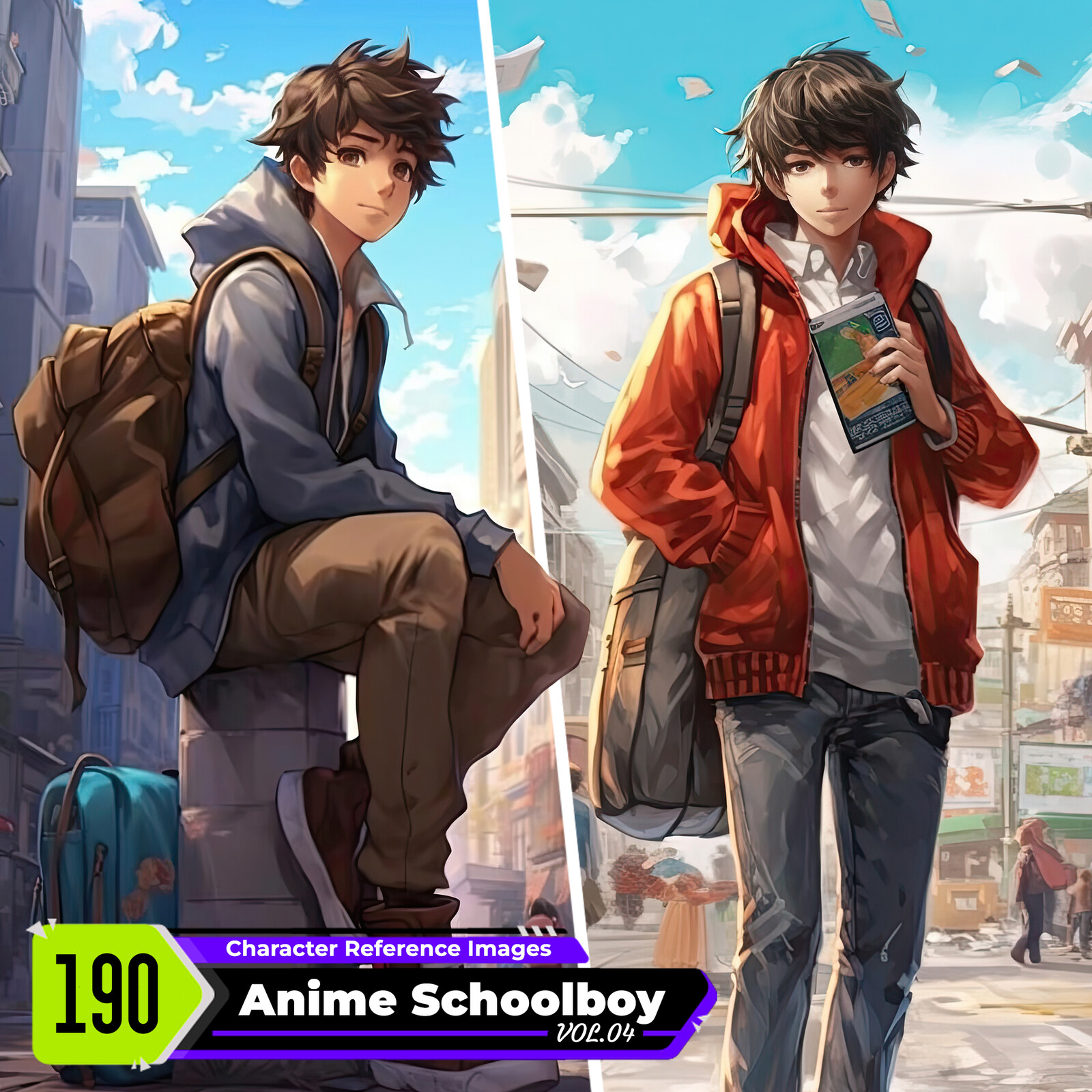 Starseed boy - Anime Schoolboy VOL.04 | 4K Reference Image