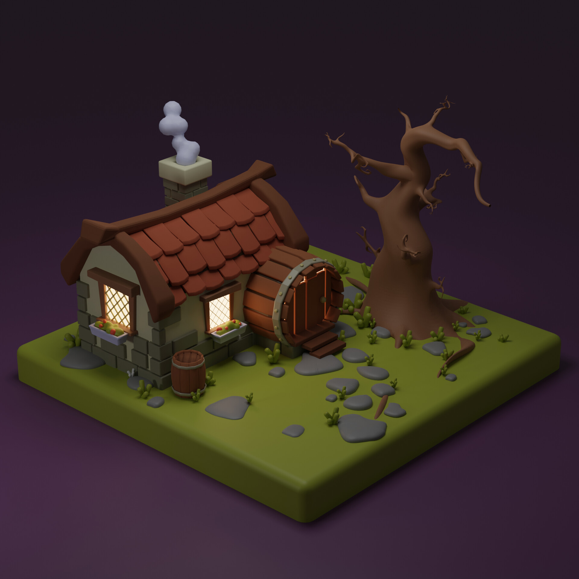 ArtStation - 3d Low Poly Tavern For