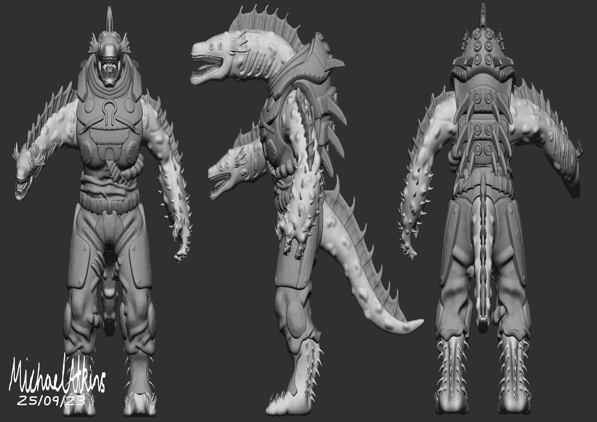 ArtStation - Michael Atkins 3D Eel Alien Character Sheet AO