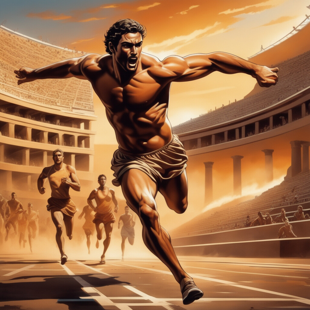 Cartoon Ancient Greek Olympics Arena