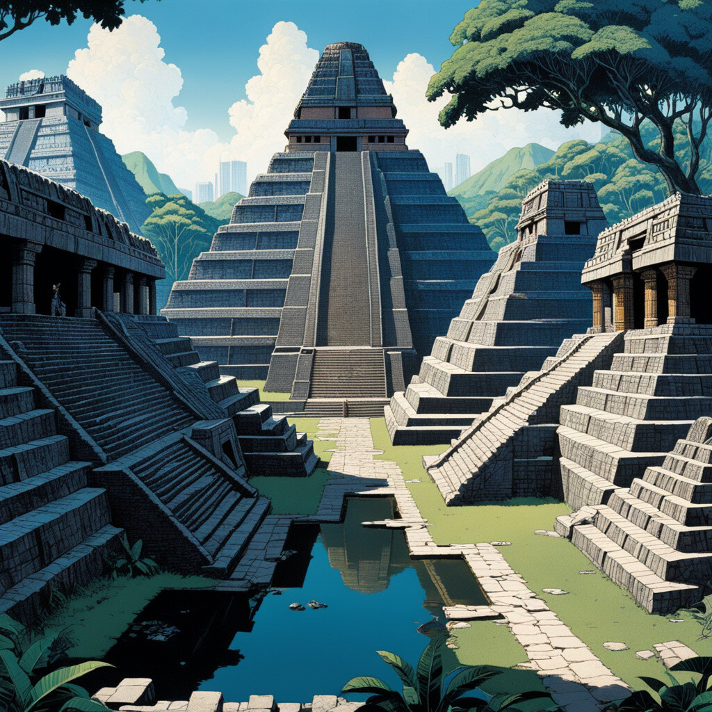 ArtStation - mayan pyramids in the jungle