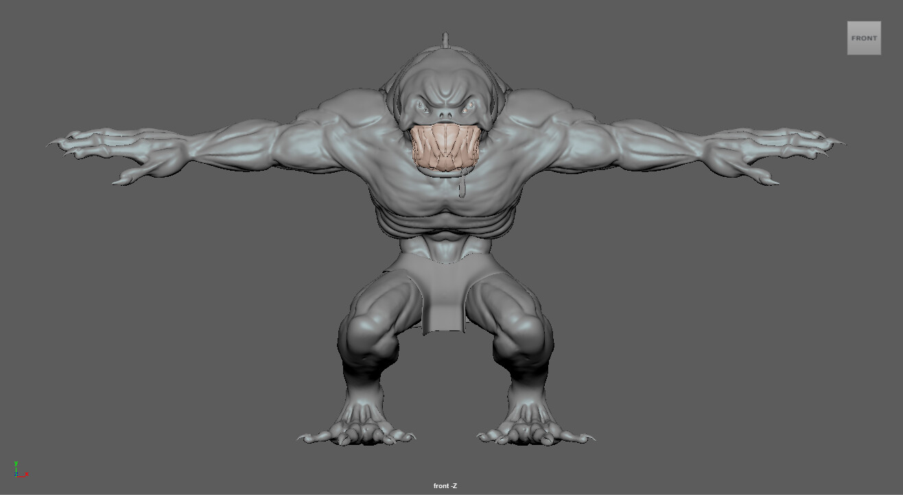 ArtStation - Manter - Aquatic monster (modelling, sculpting, rigging, animating)