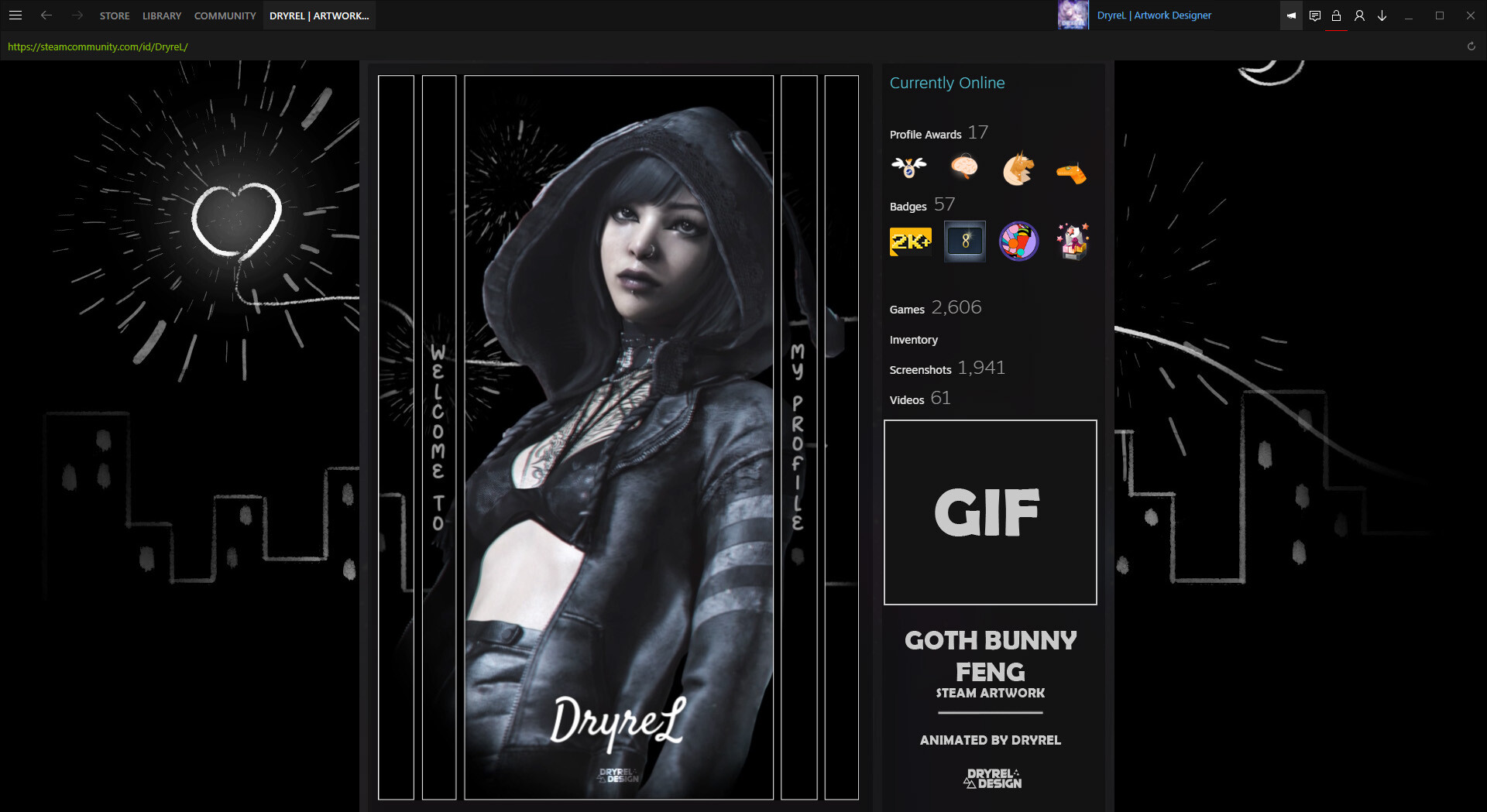 ArtStation - Goth Bunny Feng | Animated Steam Artwork