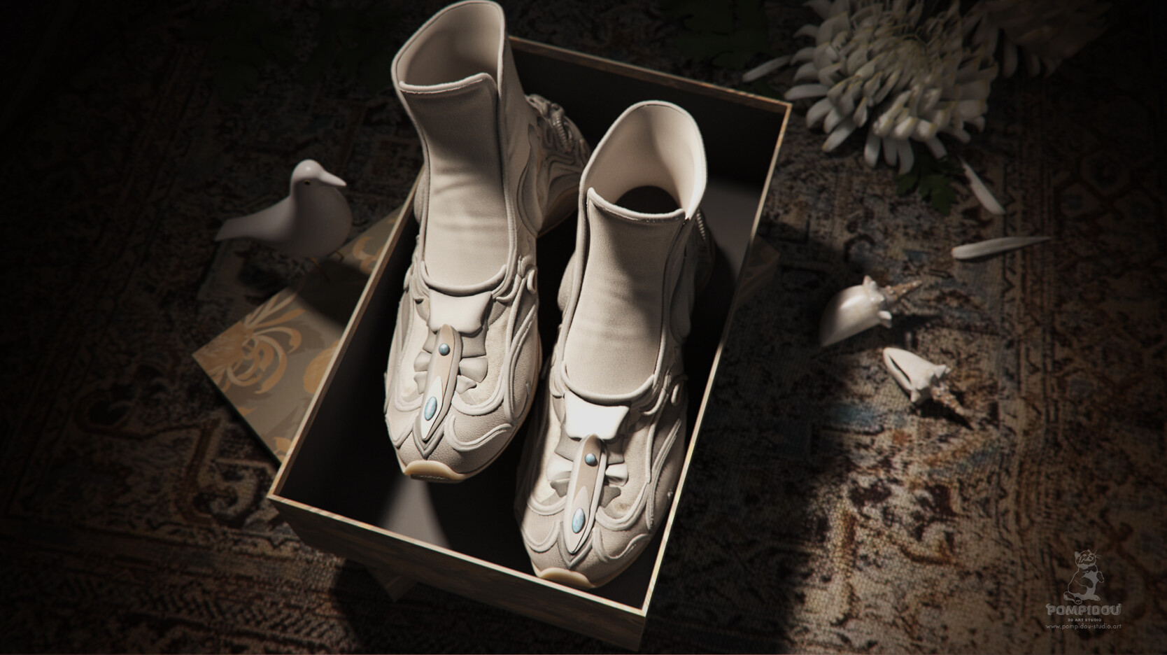 ArtStation - 3D Model of Oriental Style Shoe