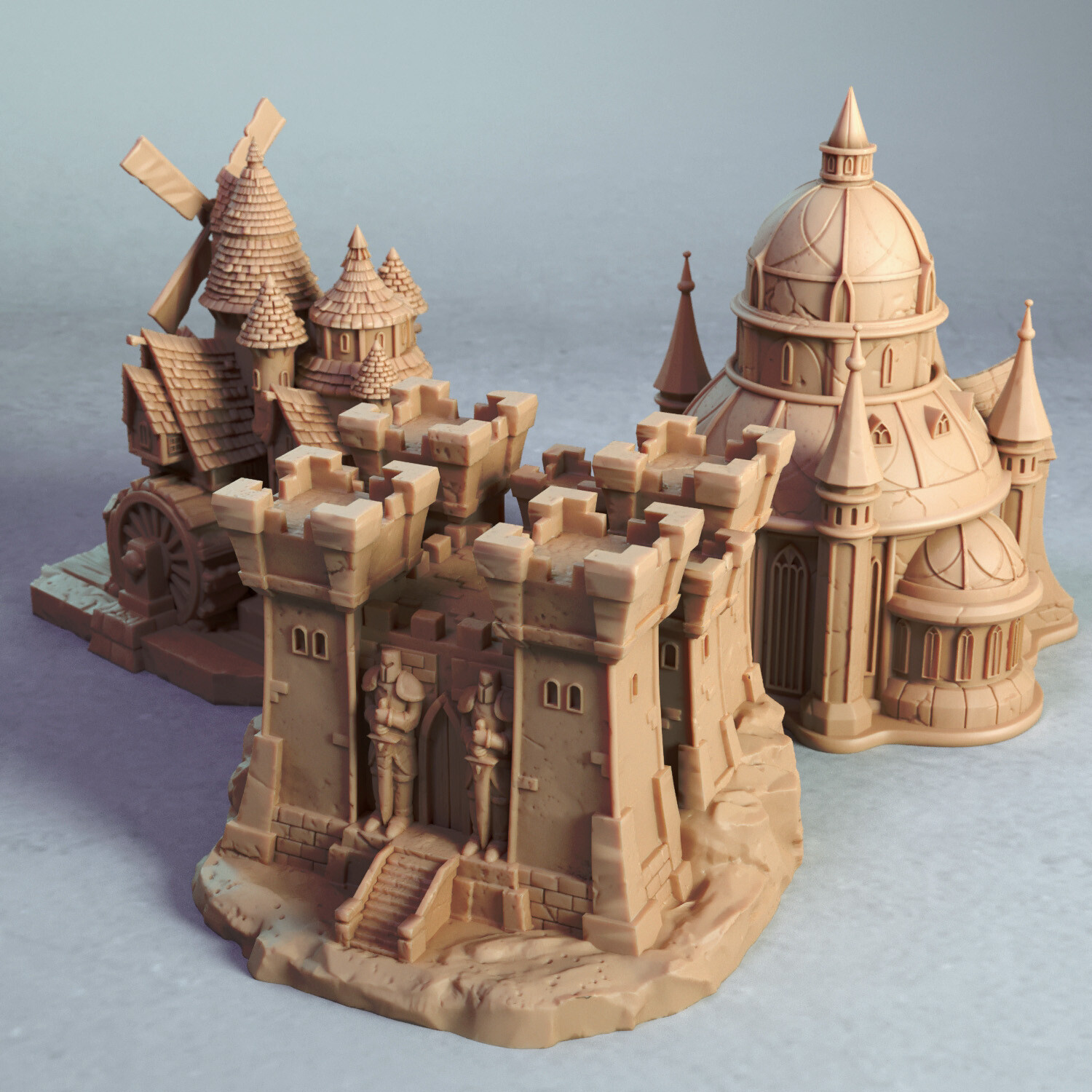 ArtStation - Castle, church, fierfdom