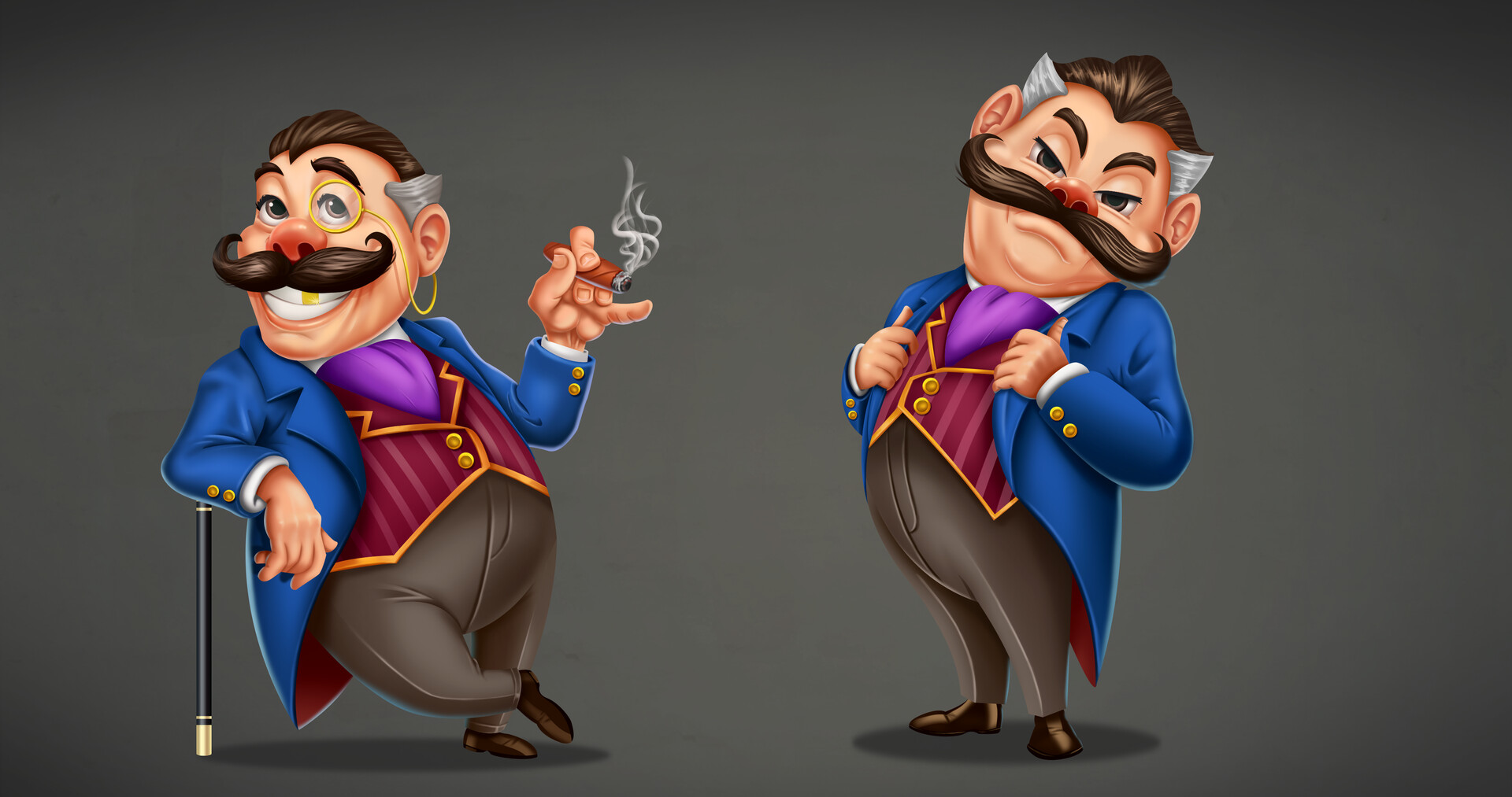 ArtStation - Rich Man - slot game character