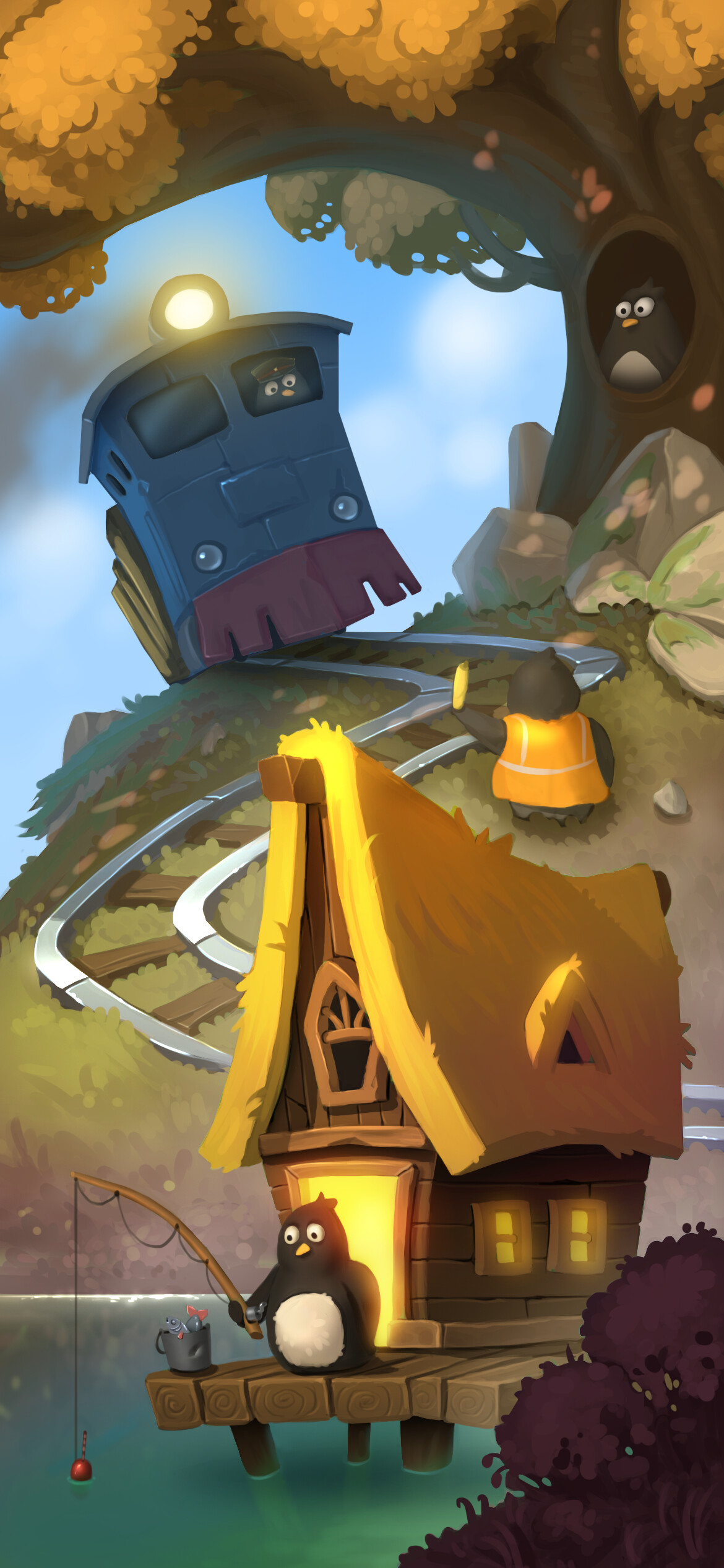 ArtStation - autumn penguins