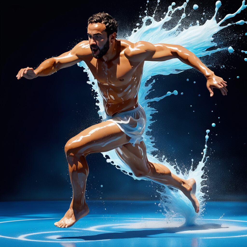 ArtStation - running man in a beachwear