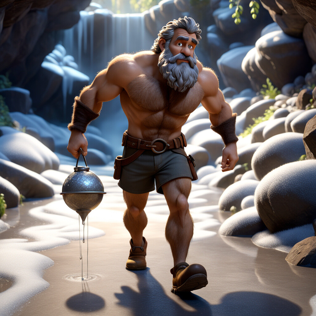 ArtStation - Heracles exploring the underground cave in winter time