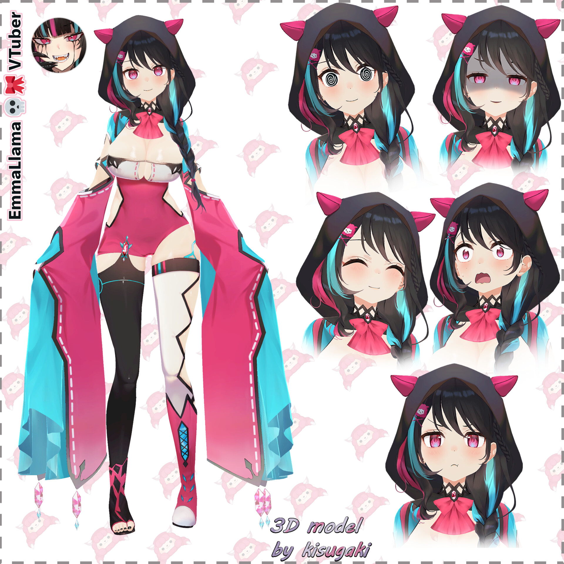 ArtStation - EmmaLlama 💀🎀 VTuber/ 3d Anime Model