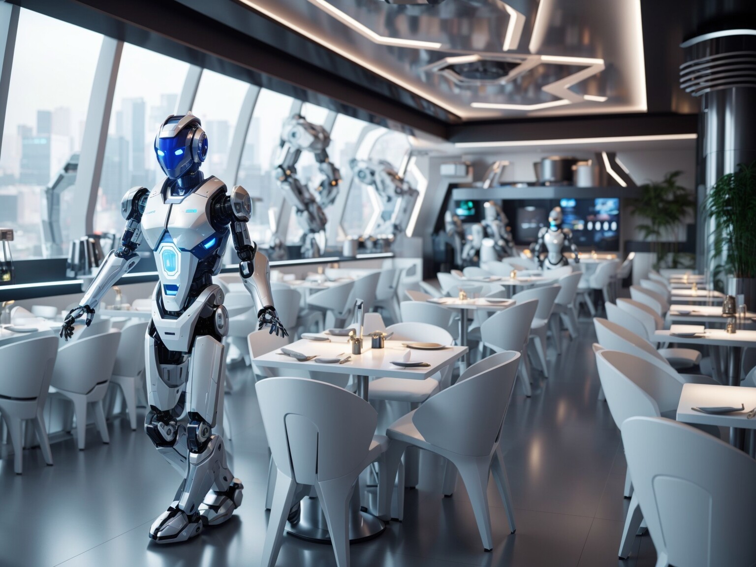 ArtStation - Futuristic humanoid Restaurants