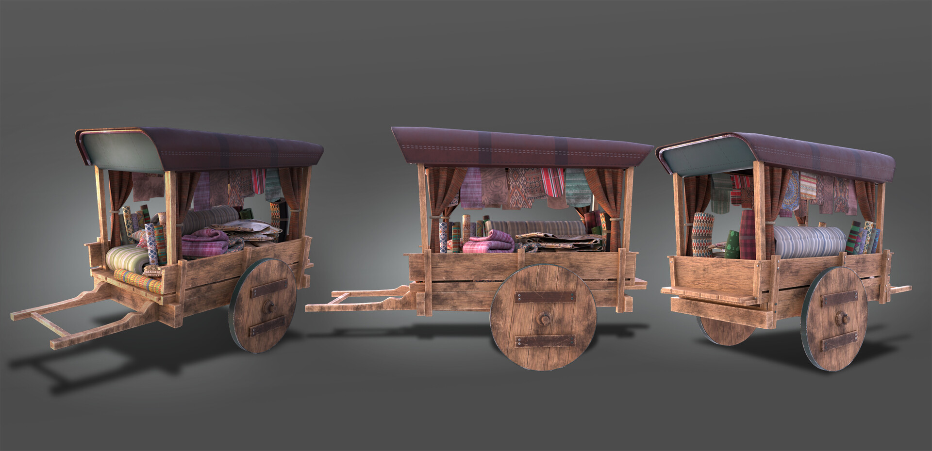 ArtStation - cart with full of cloth