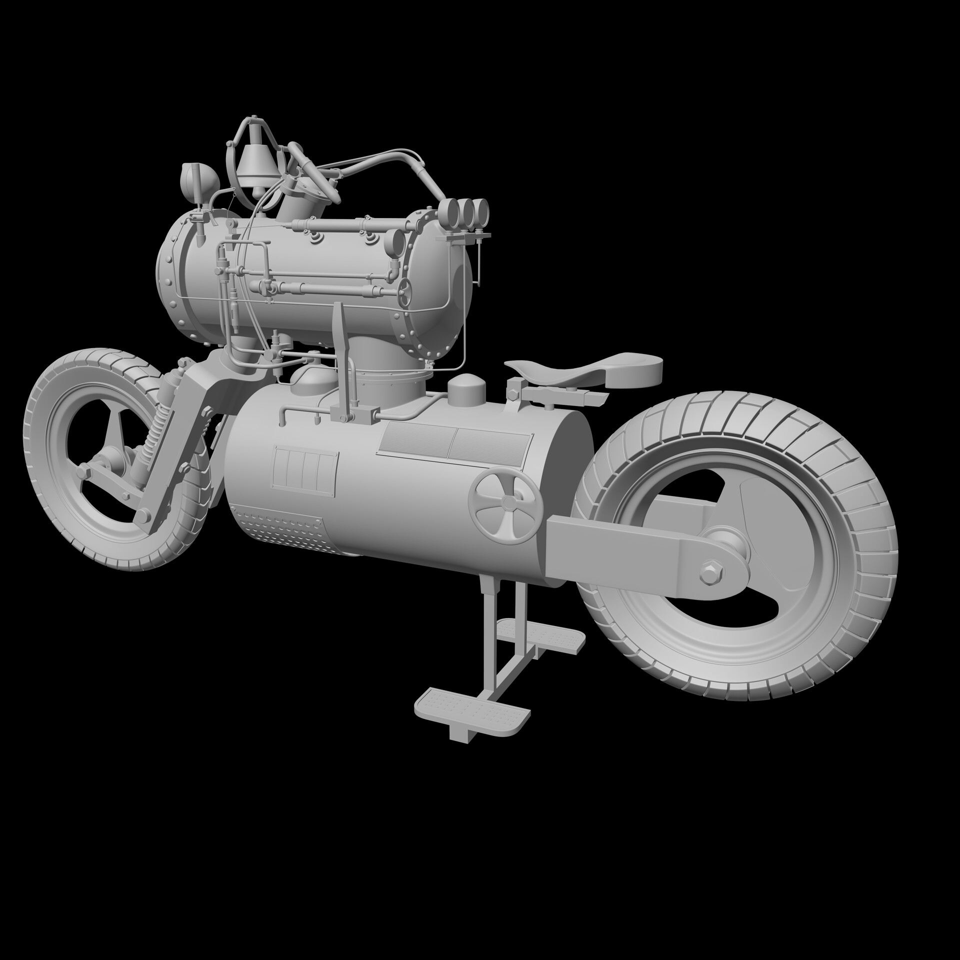ArtStation - Black Pearl - A Steam-Powered Motorcycle