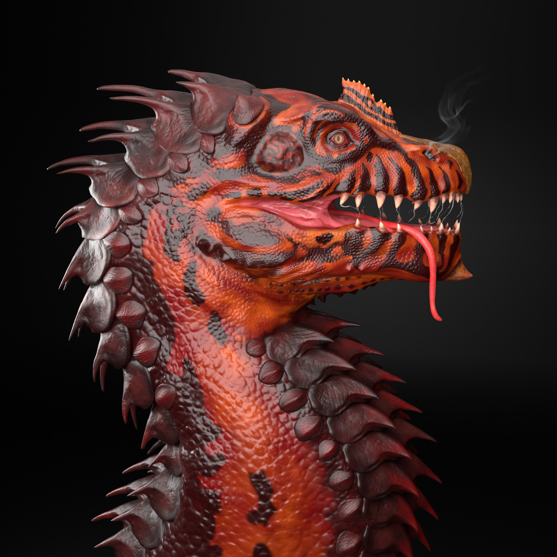 ArtStation - dragon/dinosaurus bust parody