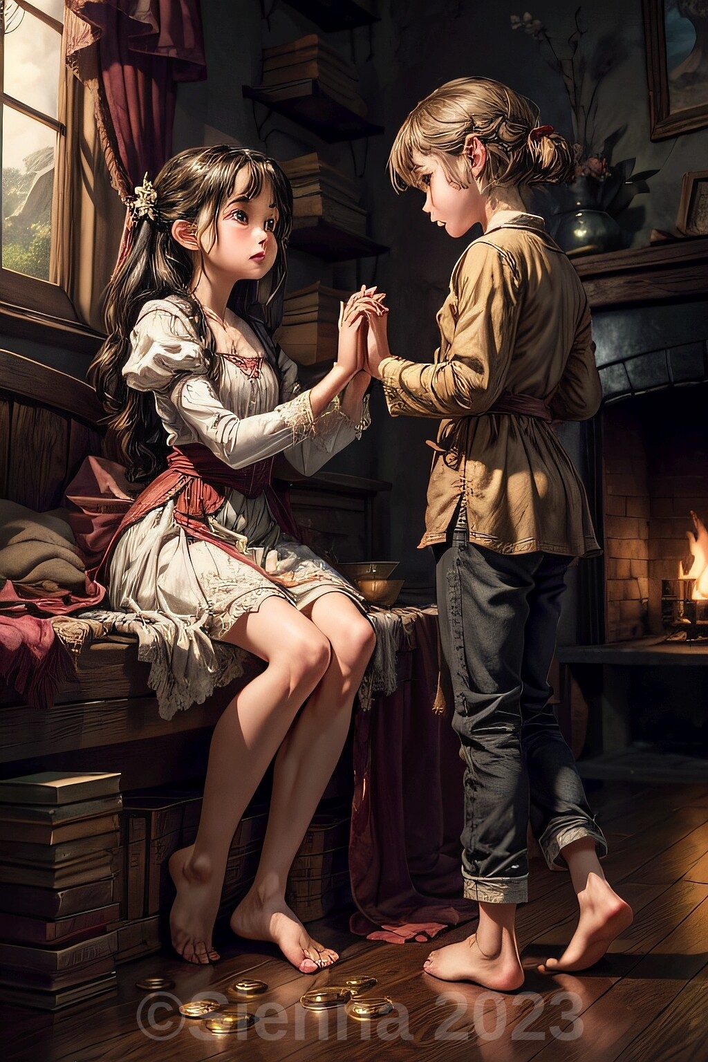 ArtStation - Foster Siblings - together lonely