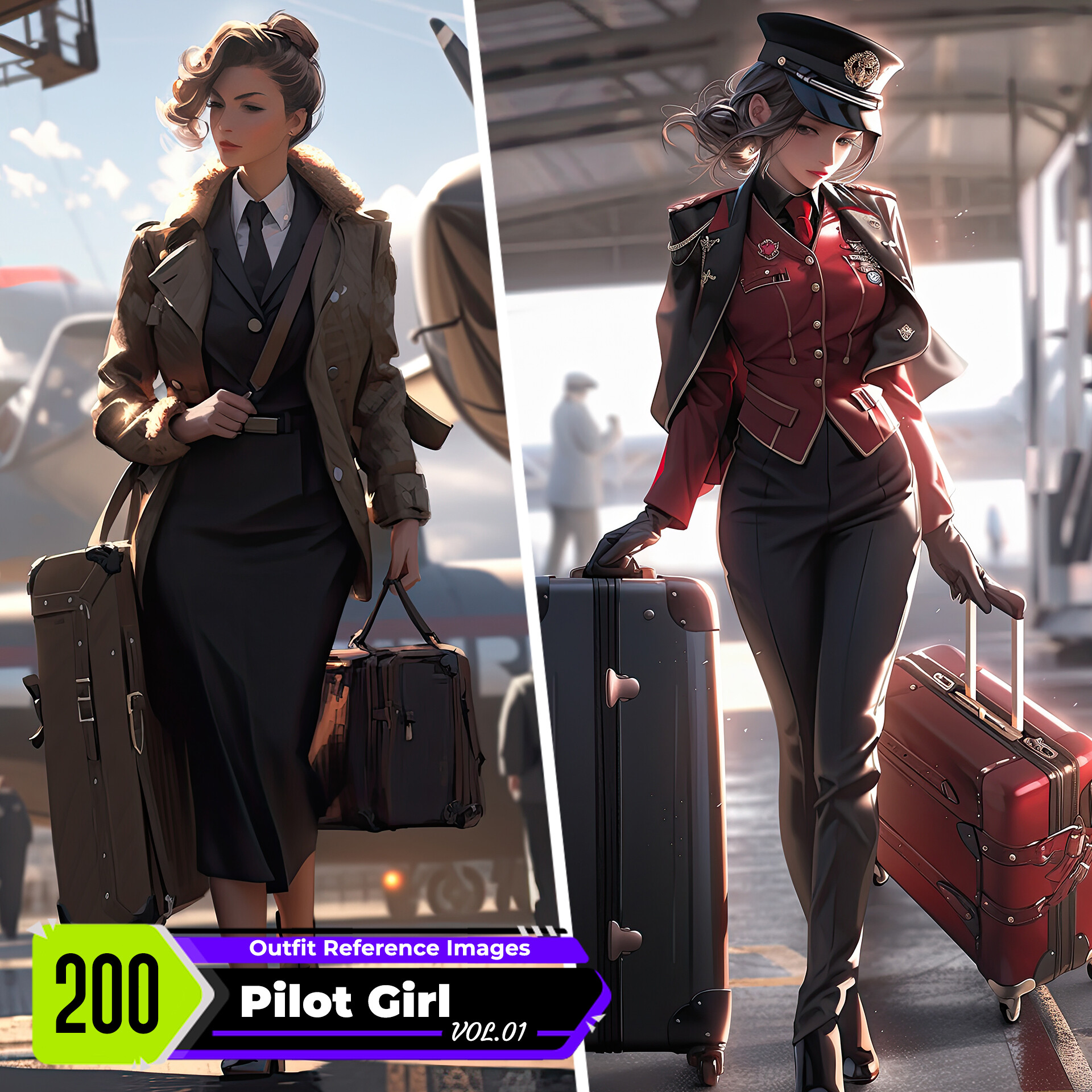 ArtStation - Pilot girl VOL.01 | 4K Reference Images