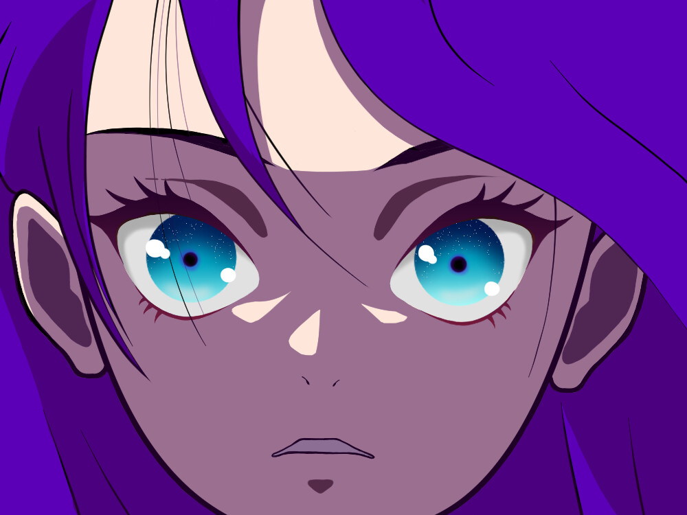 ArtStation - Anime Girl OC with Blue-Sky Eyes