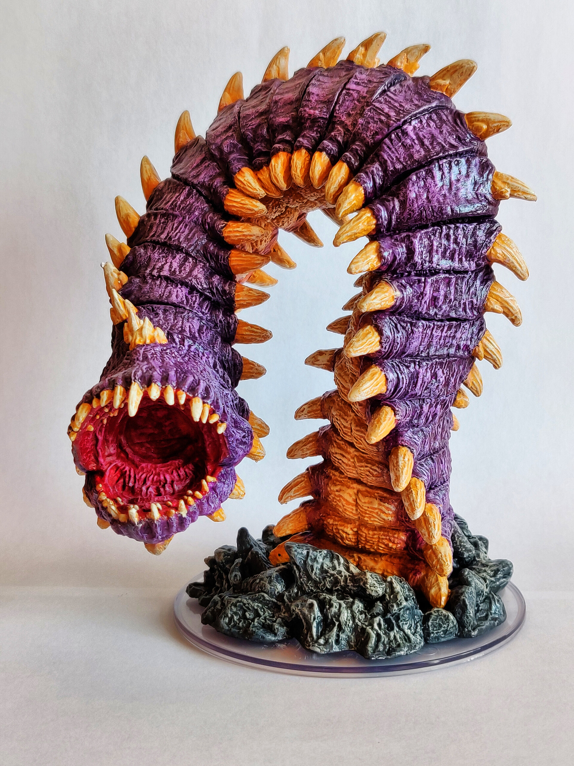 Savirox - Purple Worm - Dnd Miniature Painted Figurine
