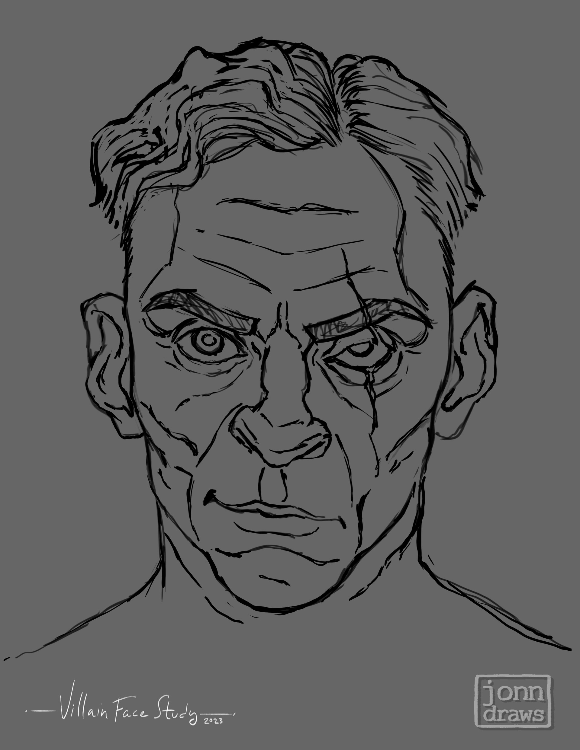 how to draw a villain face