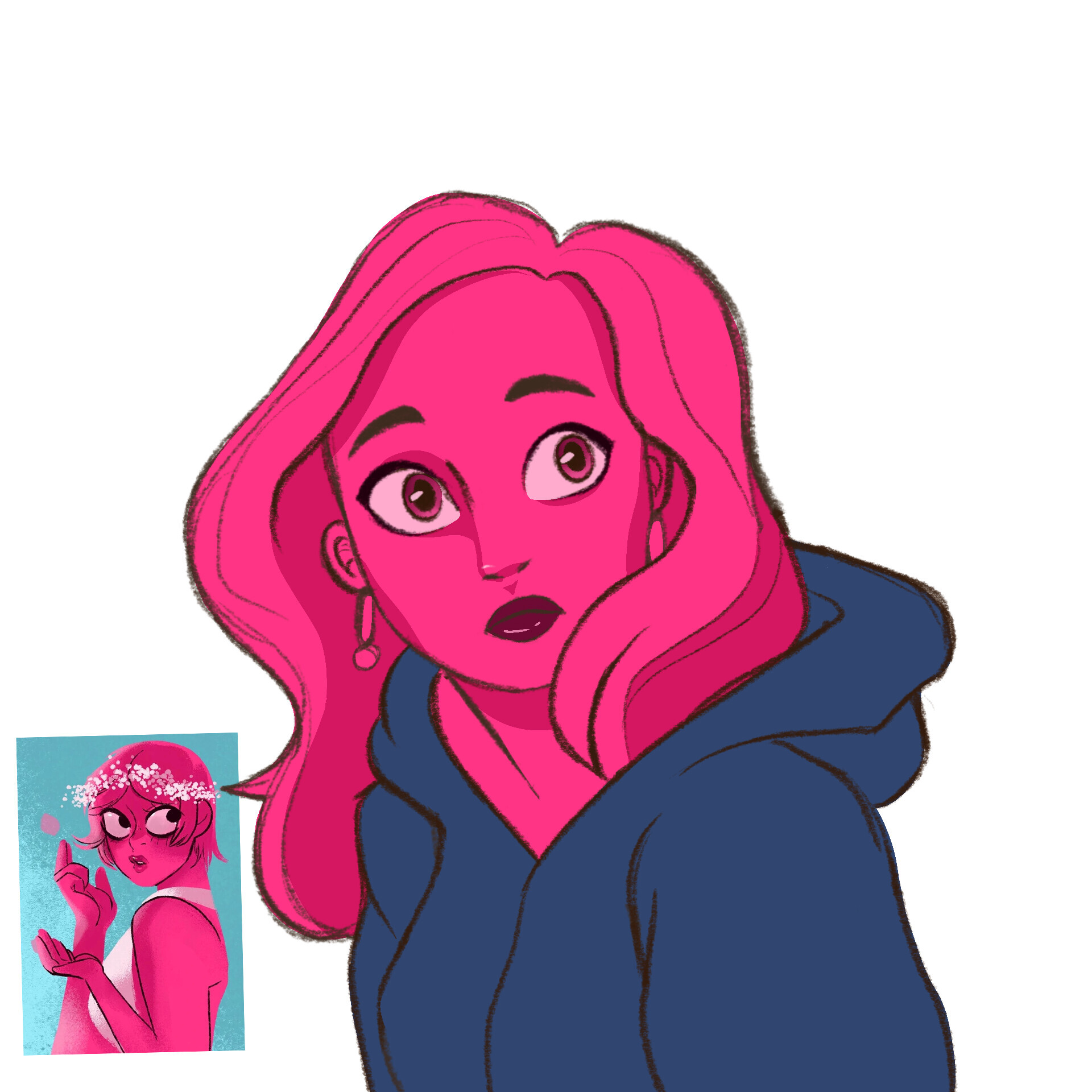 Persephone Face Drawing