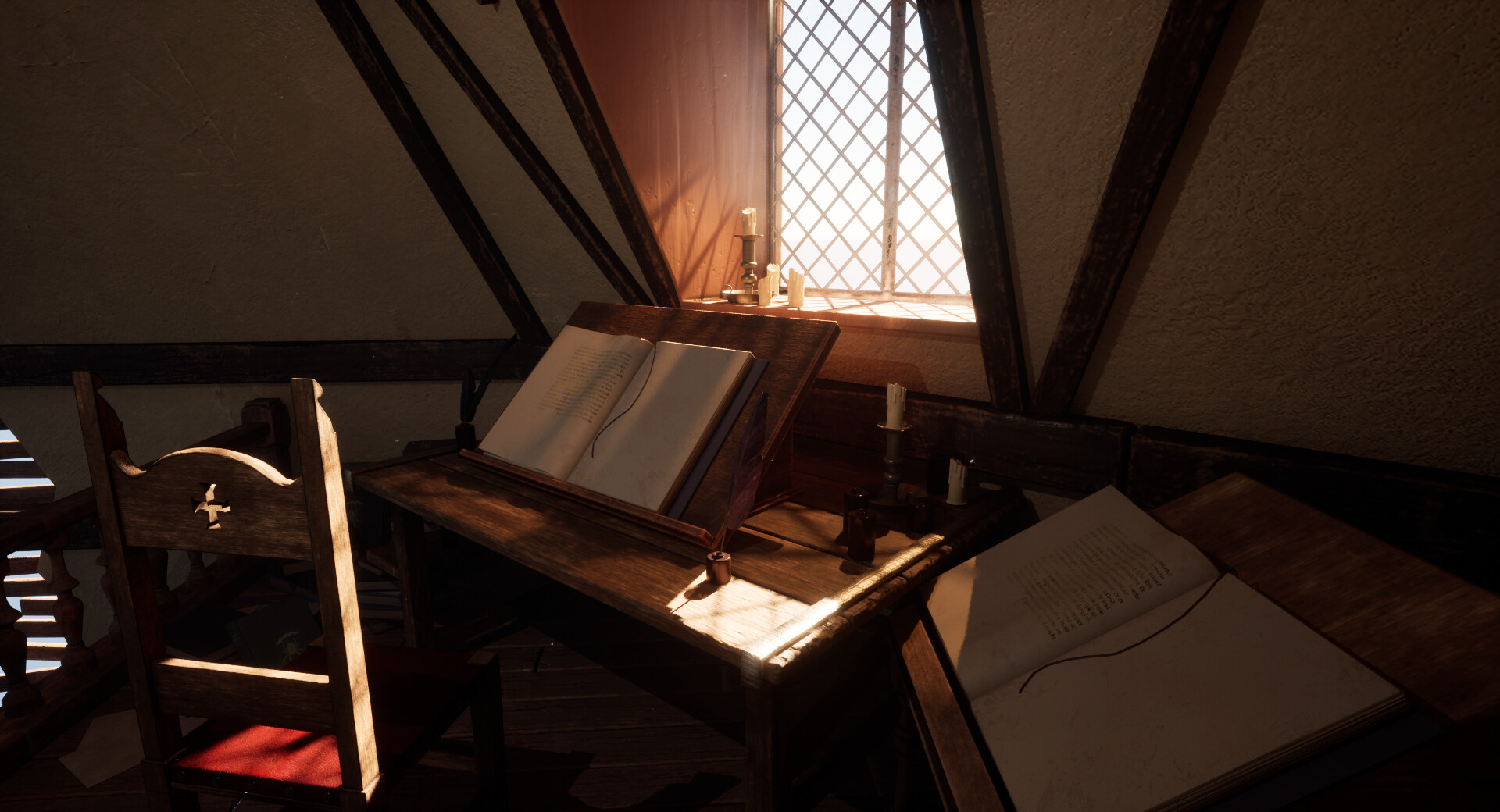 ArtStation - Medieval Scribe's room/3D Environment Diorama