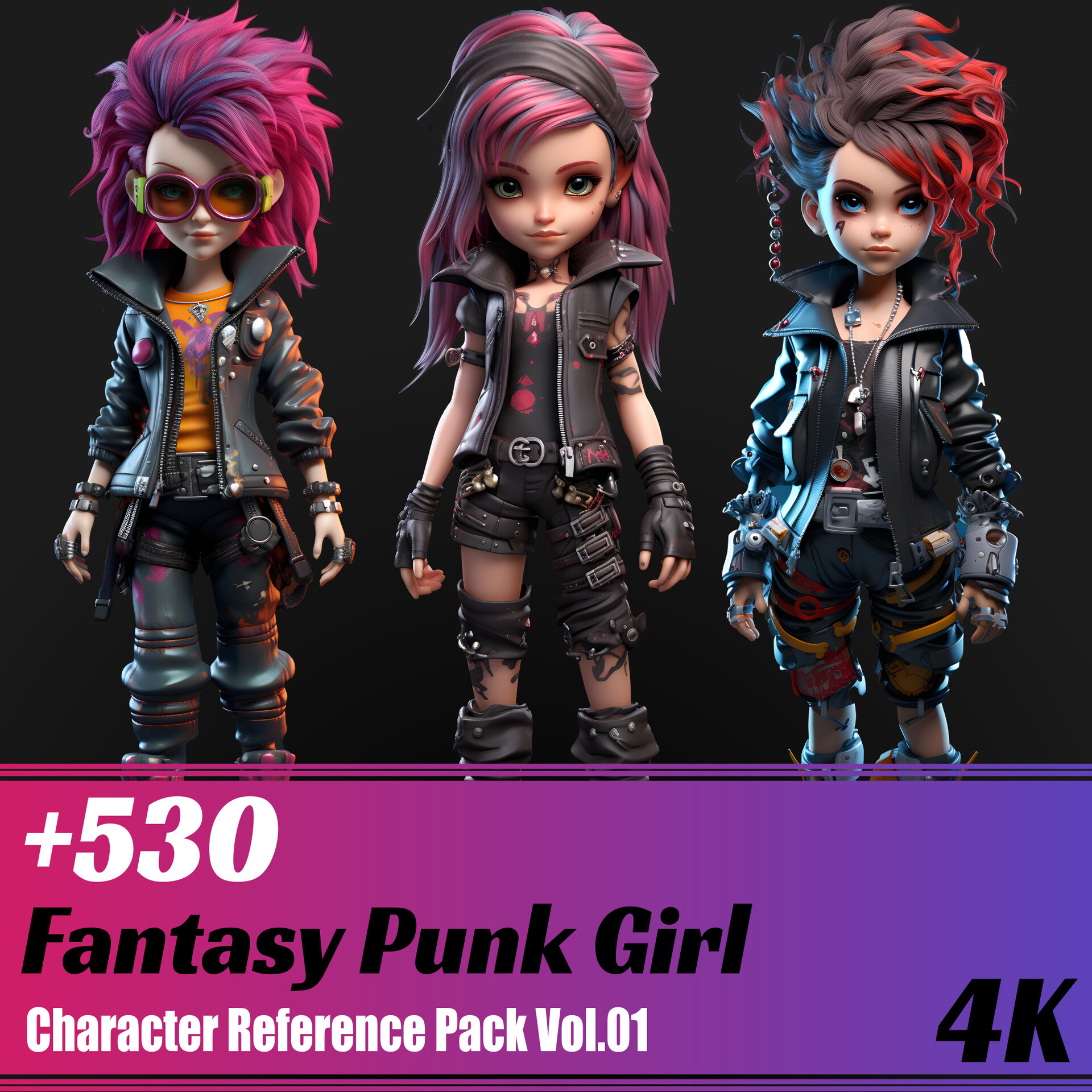 ArtStation - +530 Fantasy Punk Girl | 4K | Character Reference Pak Vol.01