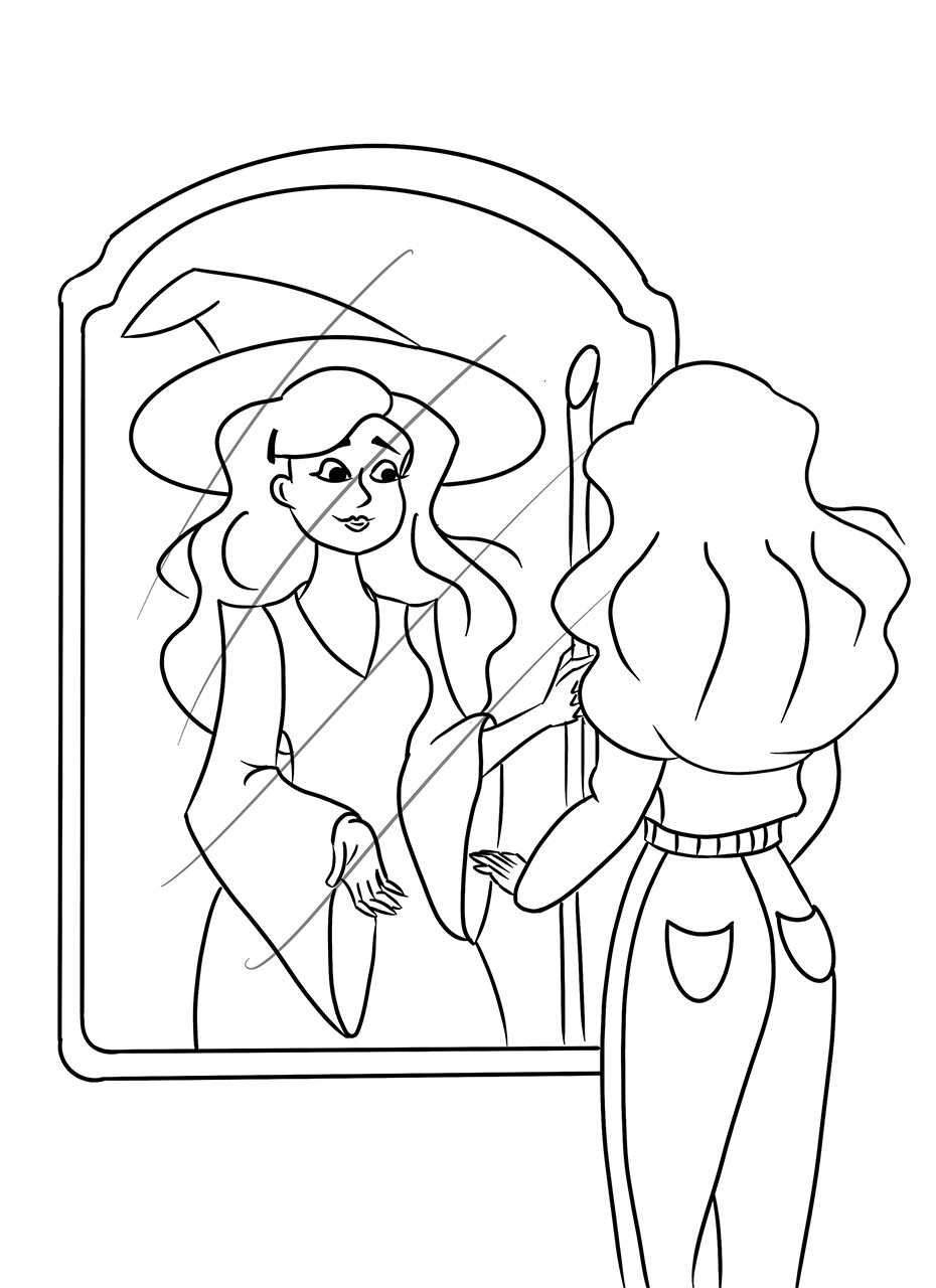 Daria Solovyeva - Halloween Sketchbook Cover. Illustration. Witch