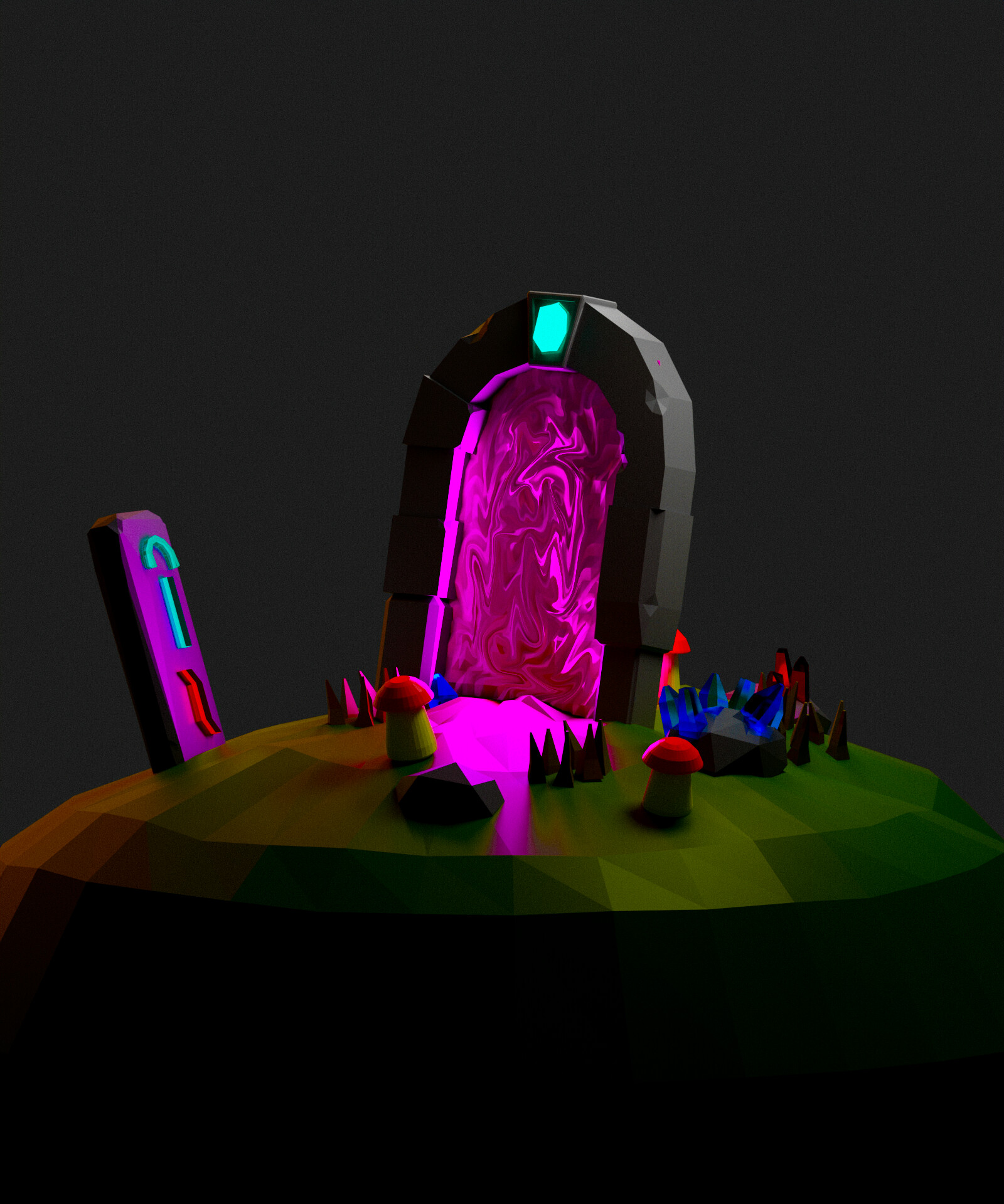 ArtStation - Low Poly Magical Door