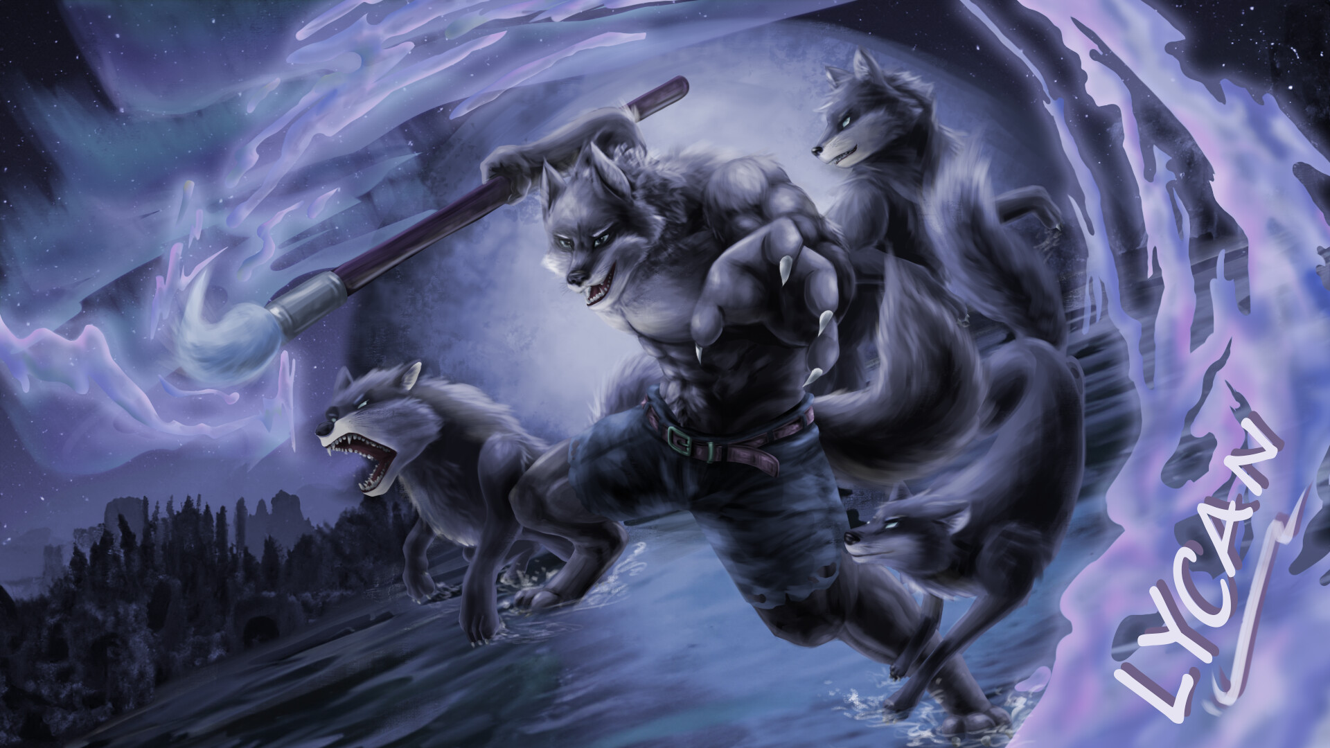 how to draw digital art wolf