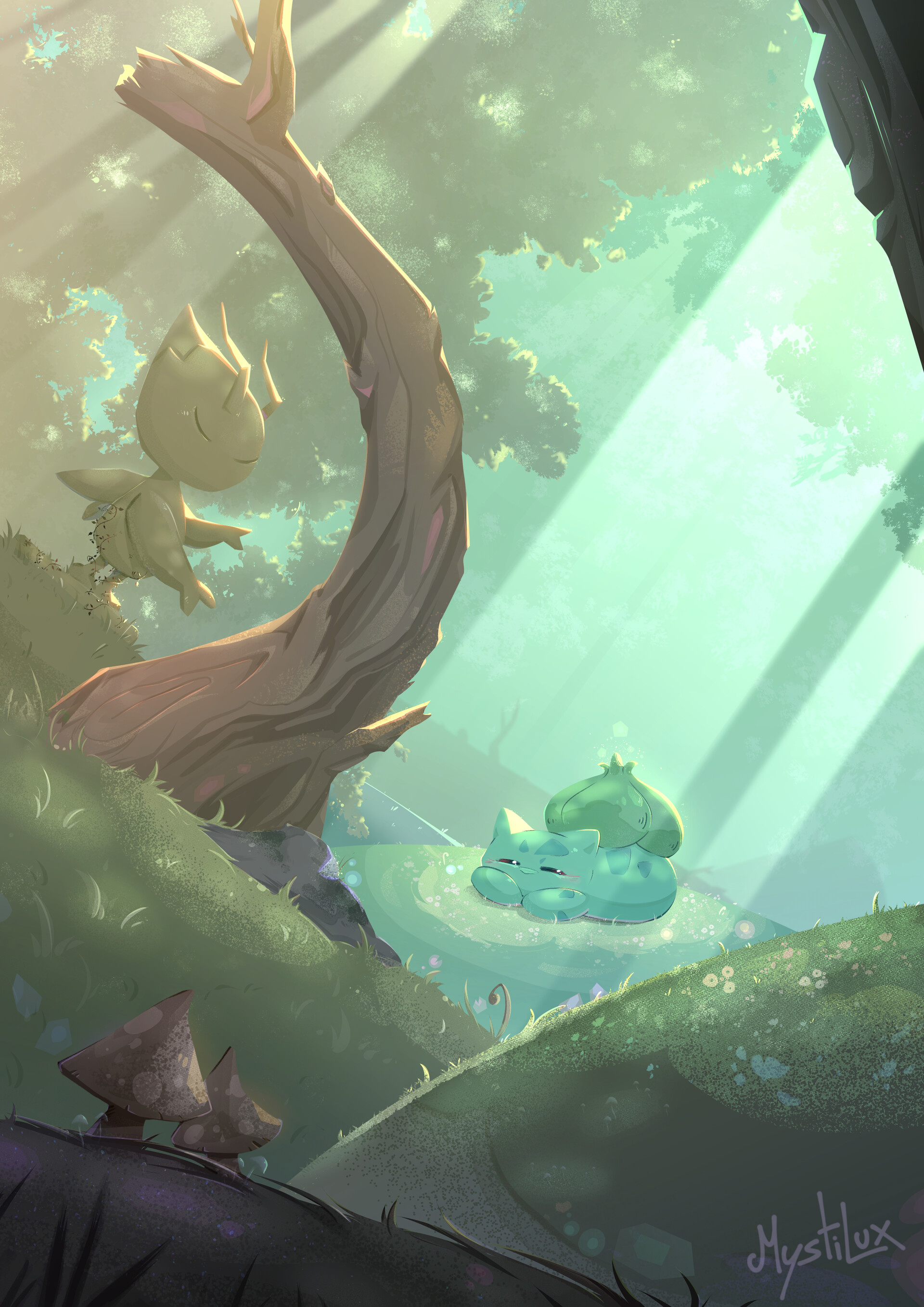 ArtStation - Sleeping Bulbasaur