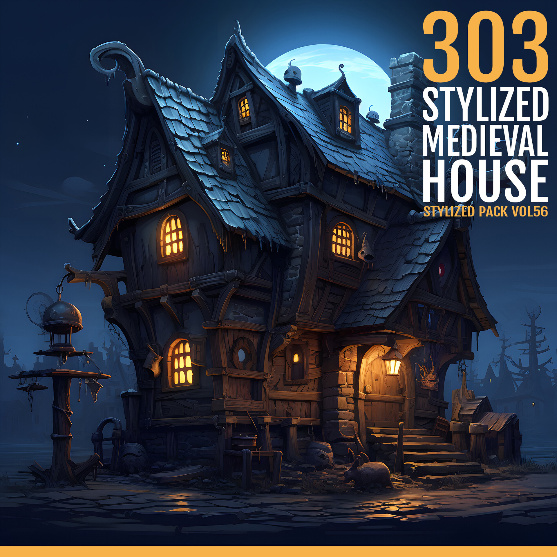 ArtStation - 303 Stylized Medieval House VOL56