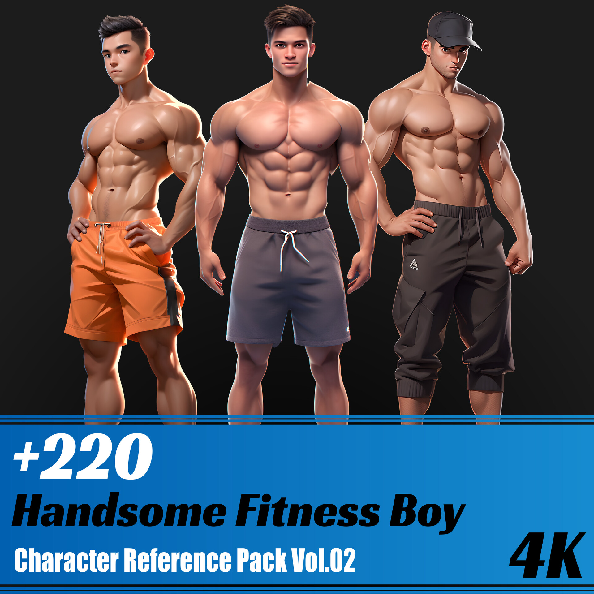 ArtStation - +220 Handsome Fitness Boy | 4K | Character Reference Pak ...