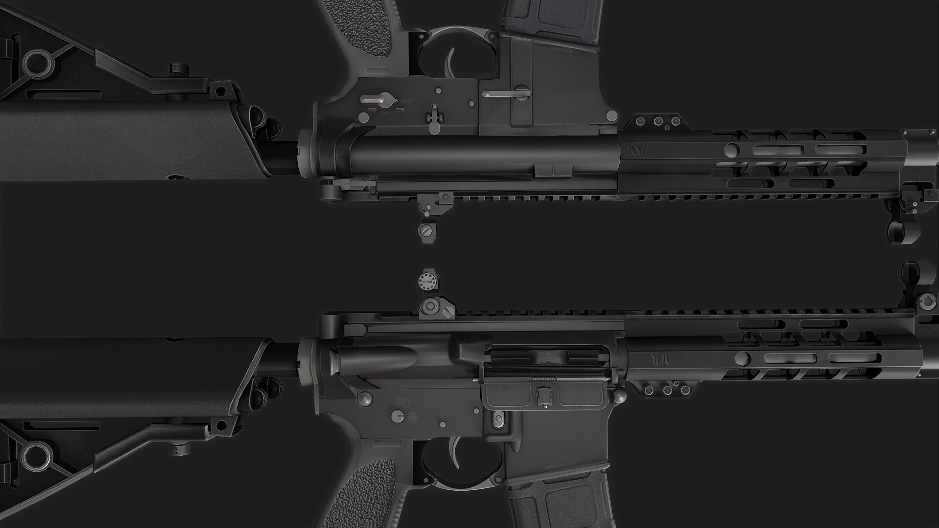 ArtStation - low poly model of assault rifle