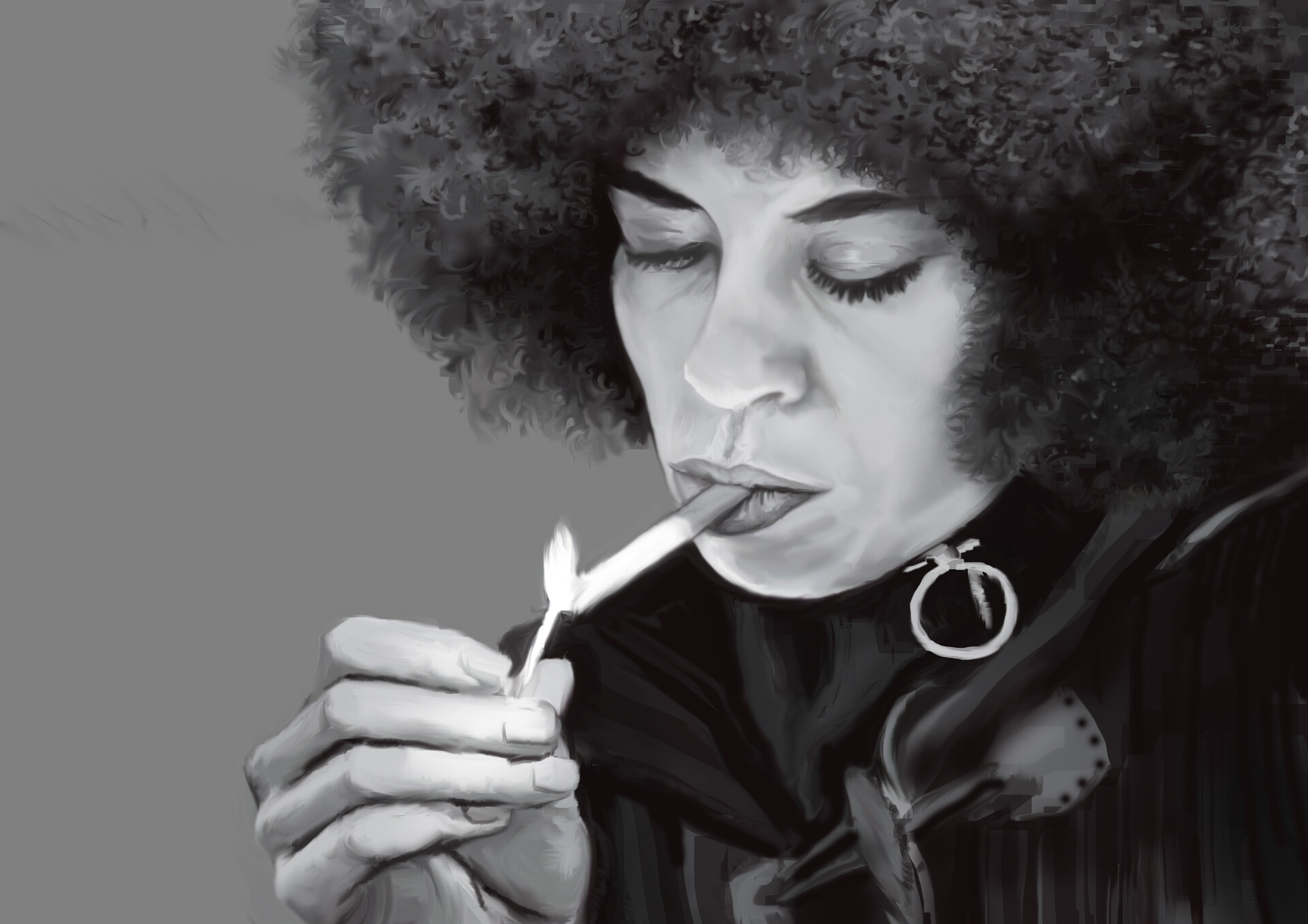 ArtStation - Portrait study of Angela Davis