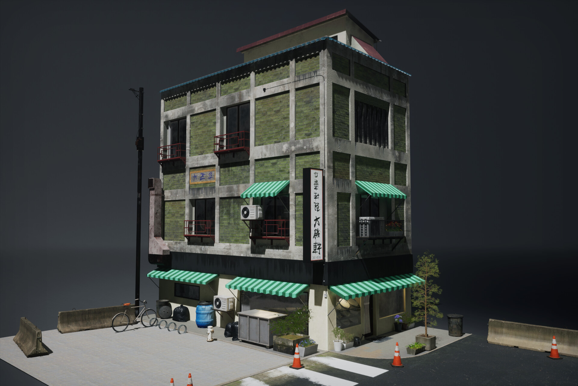 ArtStation - The Chinese Street Corner Building