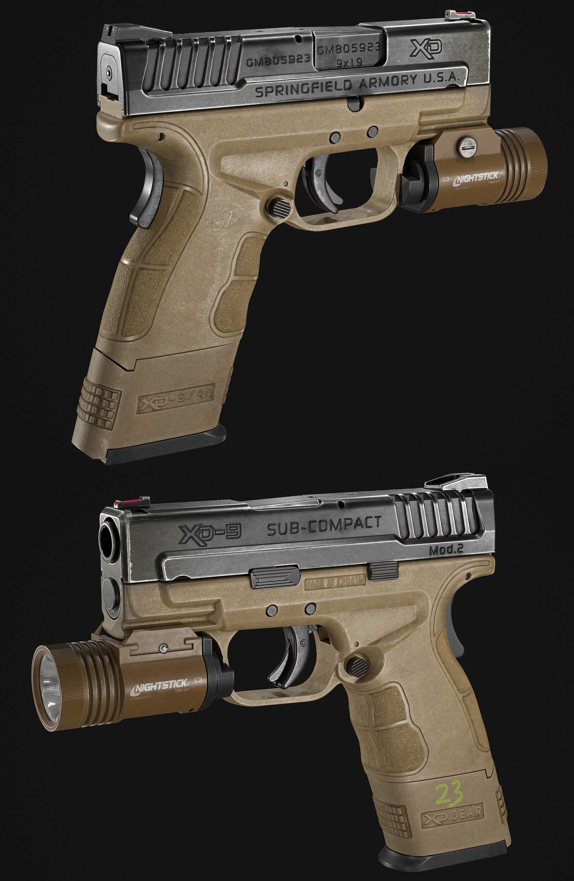 ArtStation - The Gun Springfield XD Mod.2 Sub Compact