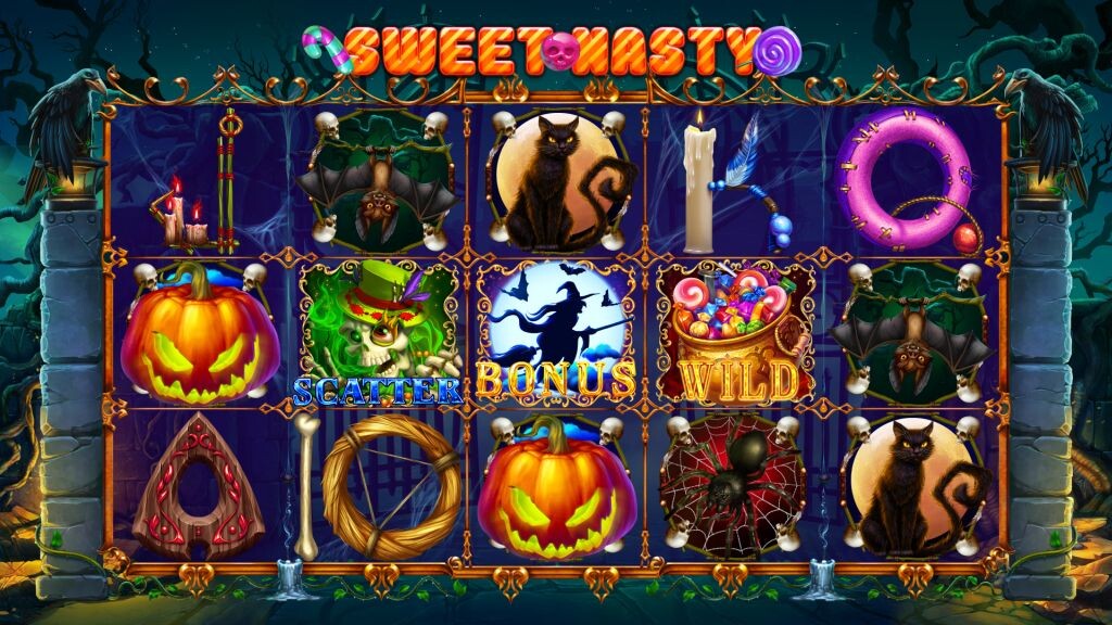 ArtStation - The Main UI design for the online slot machine "Sweet Nasty"