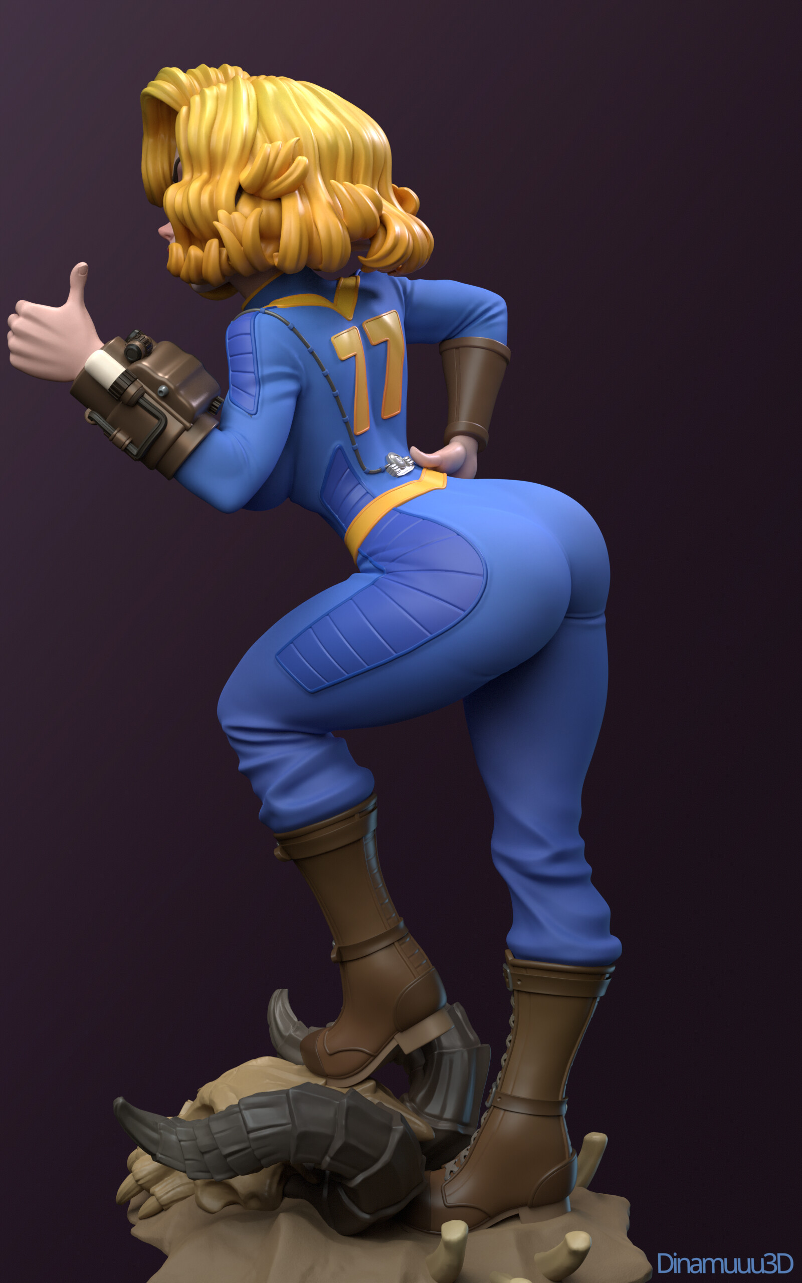 Dinamuuu 3D - Vault Girl, Fallout 3D Print Model STL