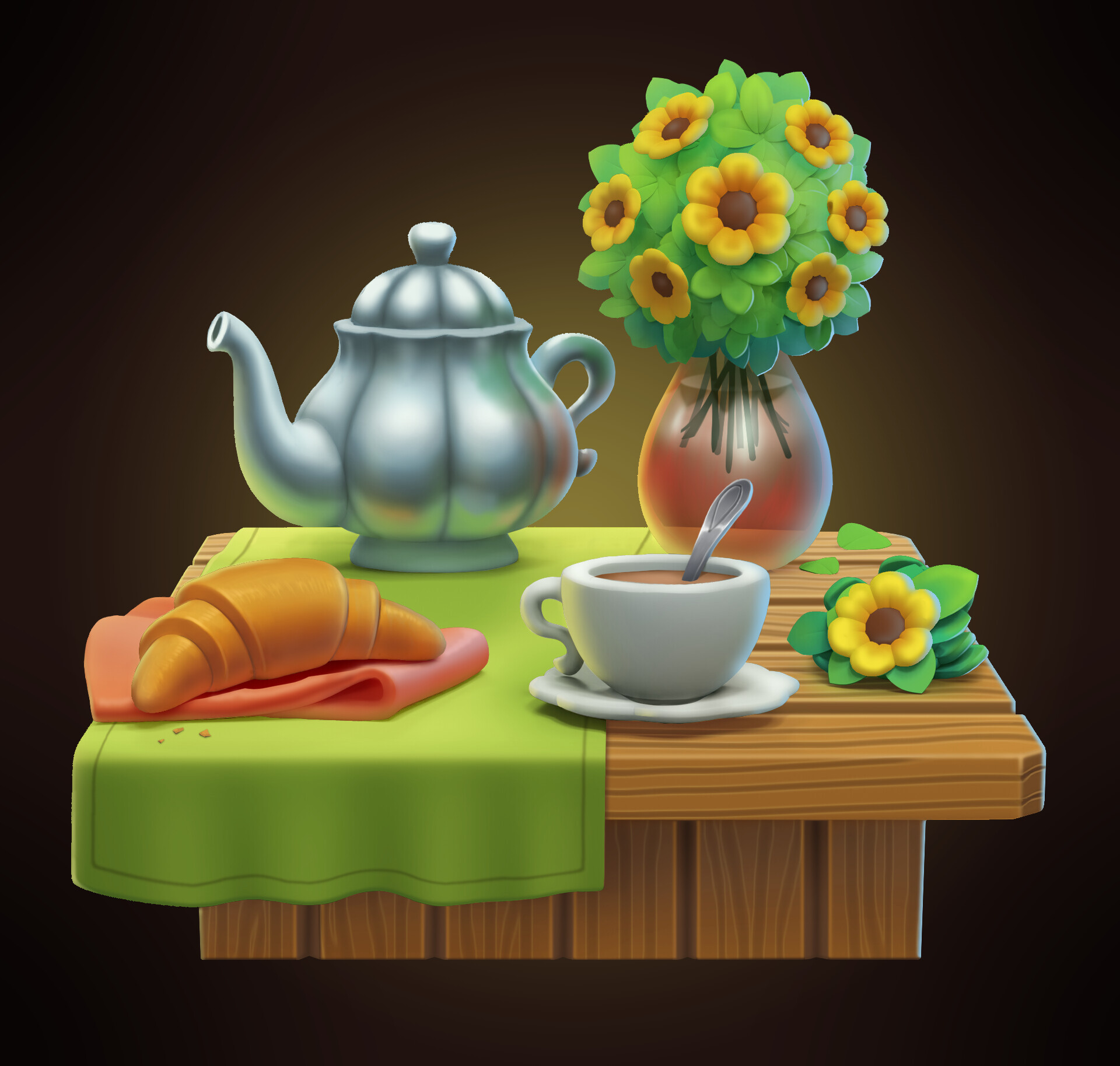 ArtStation - 2D Art Test for RocketBrush Studio - Paint over 3D scene