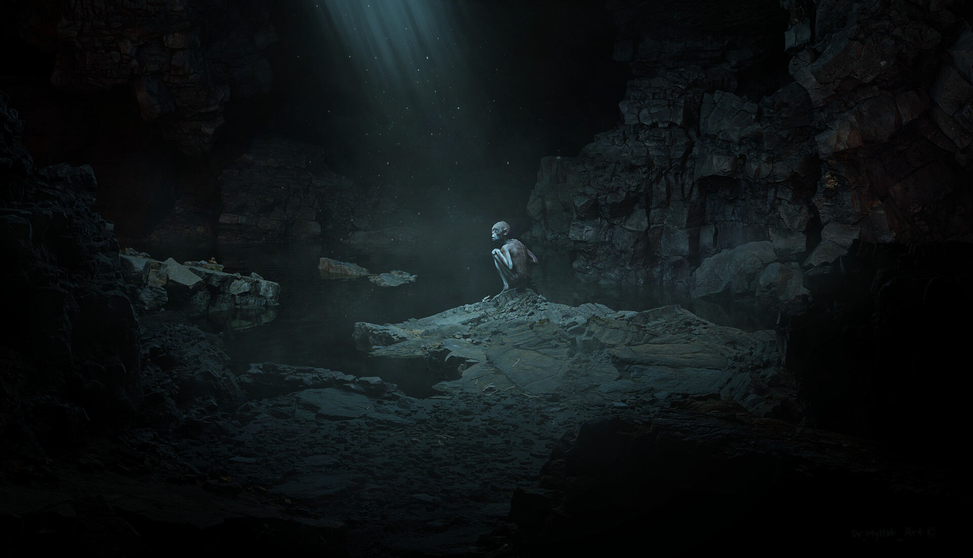ArtStation - “And in the gloom of Gollum’s cave, it waited...”