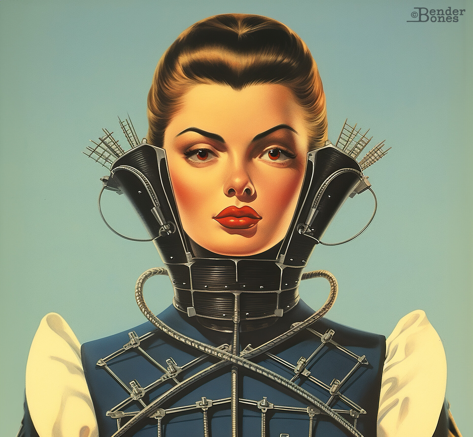 ArtStation - A device to prevent unexpected neck kisses. (She's very ...