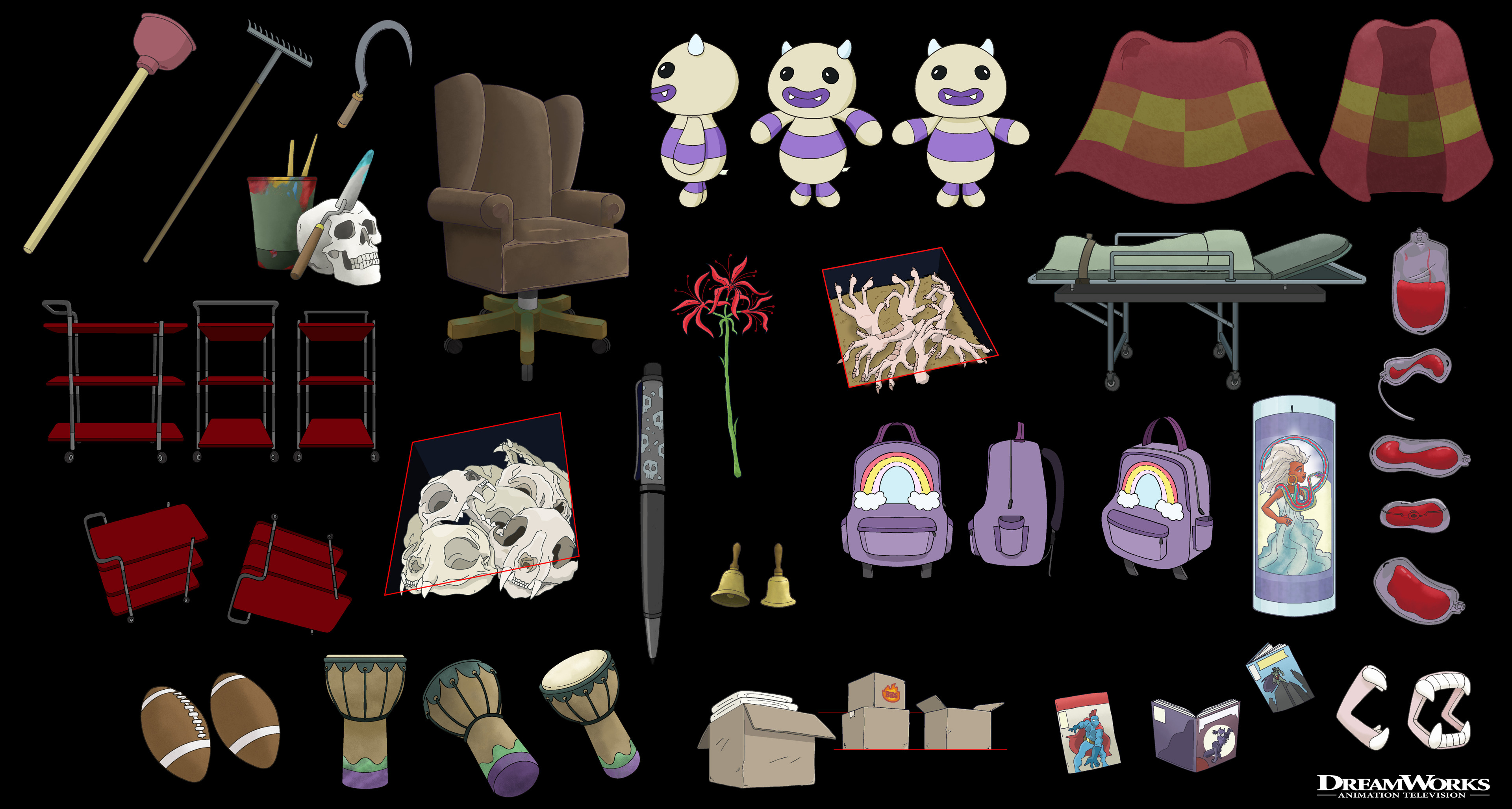 Jerry Regan - Dreamworks - Fright Krewe - Prop & EFX Design - Final Color