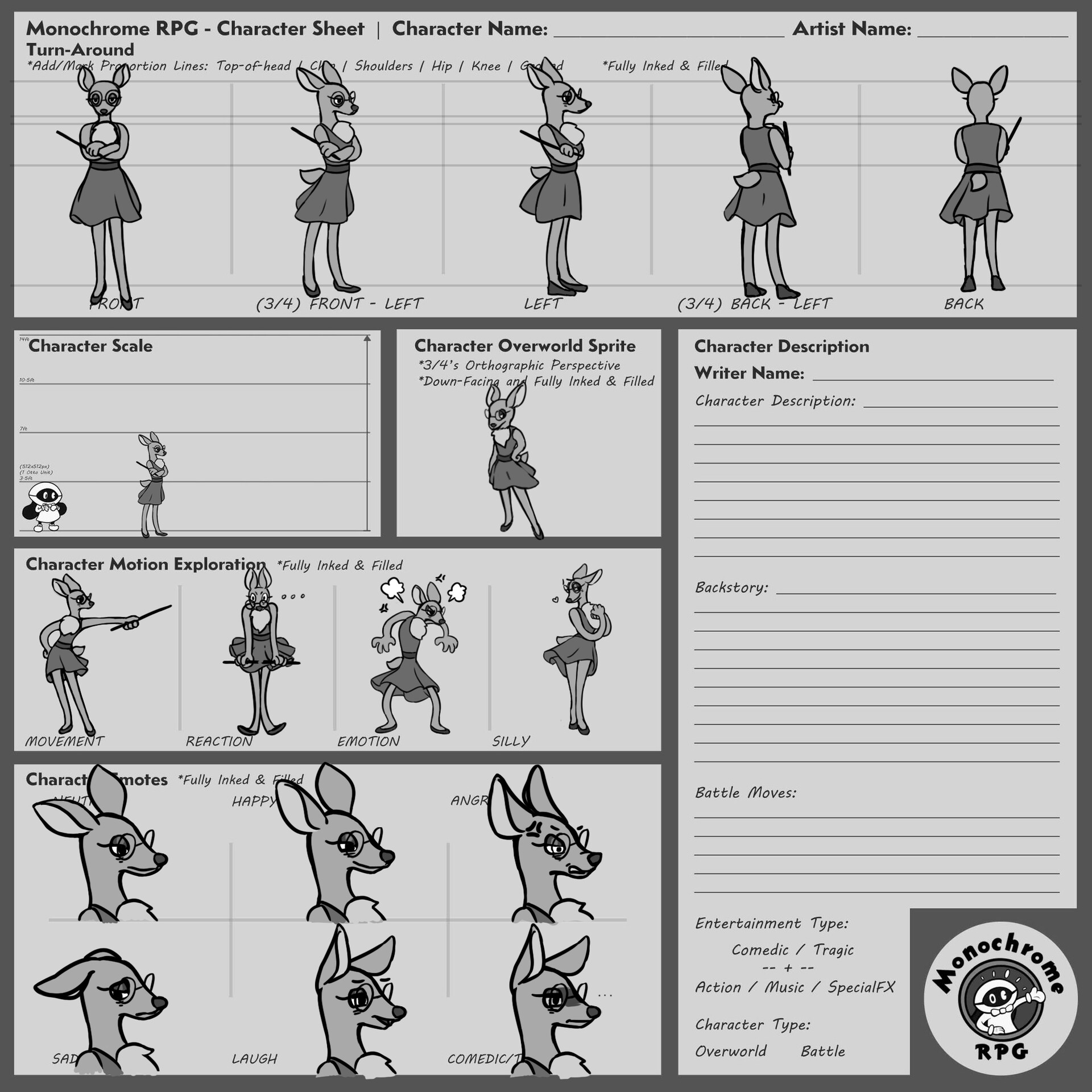 Shaina "Tayowna" Lee - Monochrome RPG | Assets