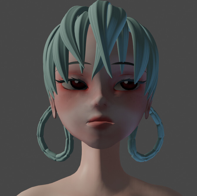 ArtStation - Minty Stylized girl Head and hair sculpt