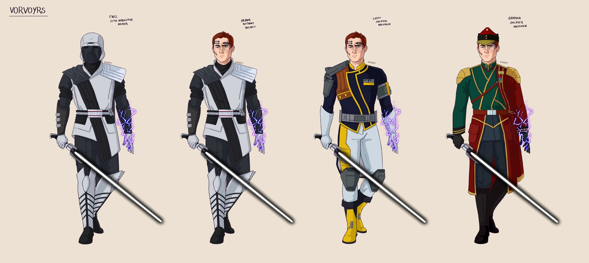 ArtStation - Sith Inquisitor armor line-up Vorvoyrs